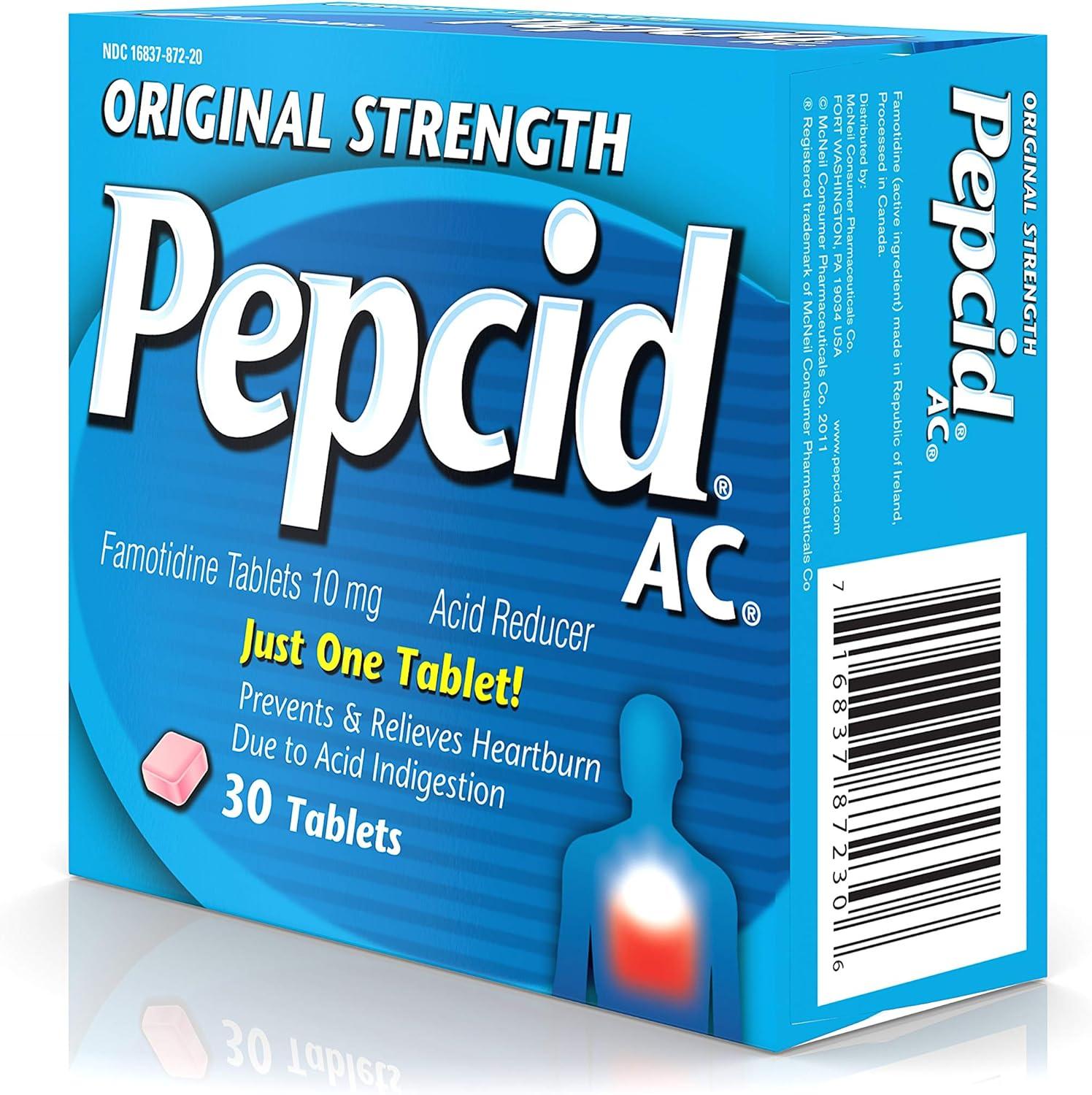 Pepcid AC Original Strength 10mg Famotidine - Heartburn Prevention ...