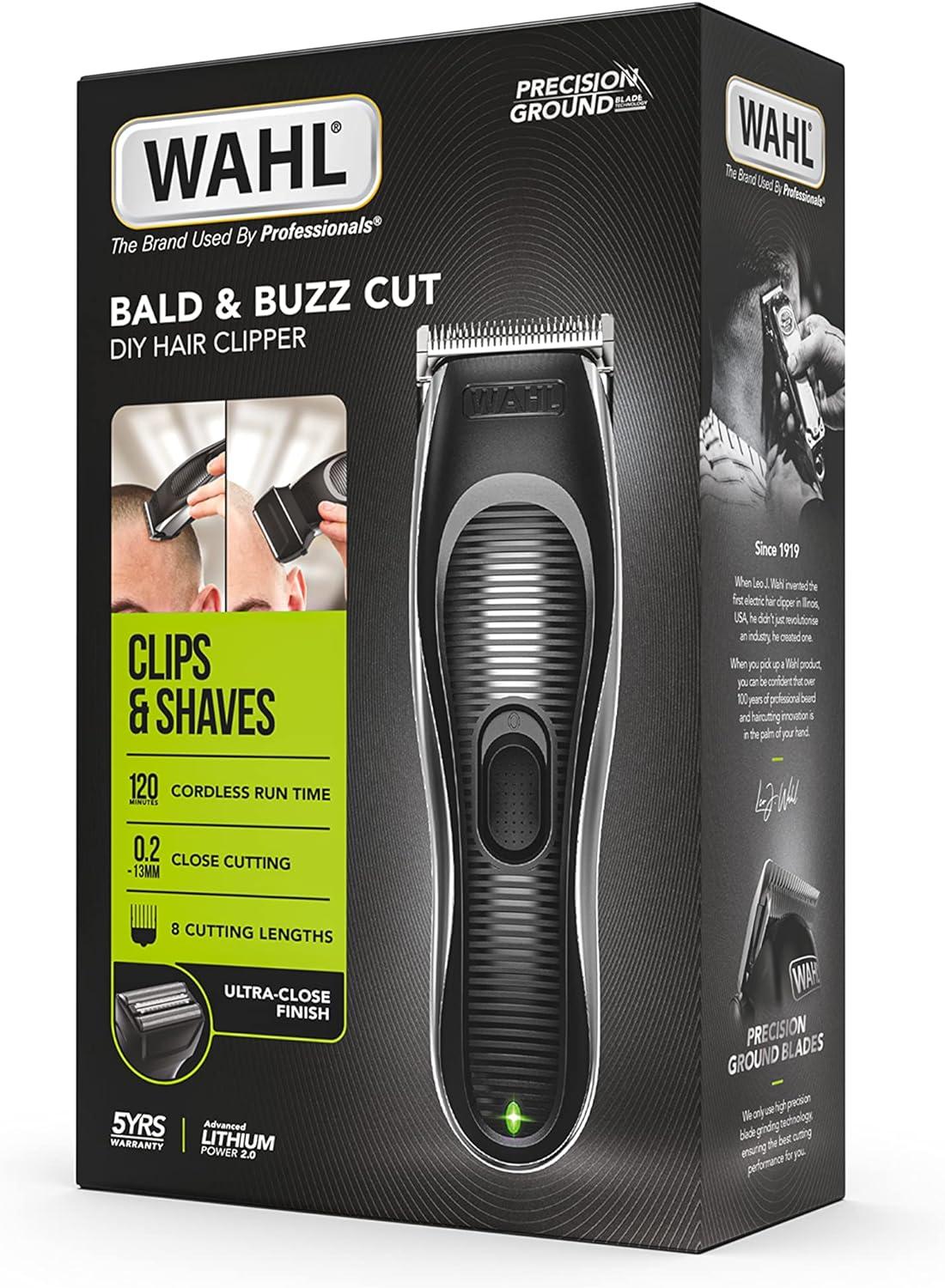 Wahl Bald and Buzz Cut Hair Clipper: Cordless Rechargeable Shaver for ...