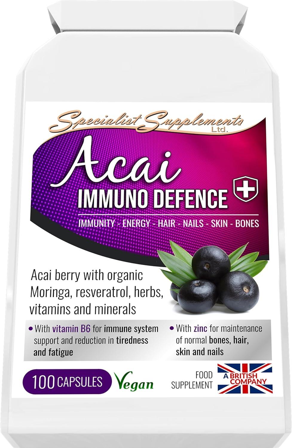 Specialist Supplements Acai Immuno Defence 100 Capsules - Boost Your ...