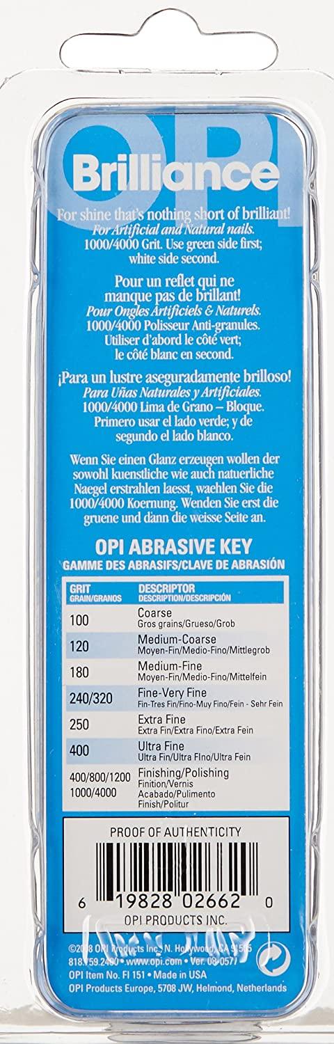 OPI Brilliance Block Nail File - Professional Nail Buffer for Salon ...