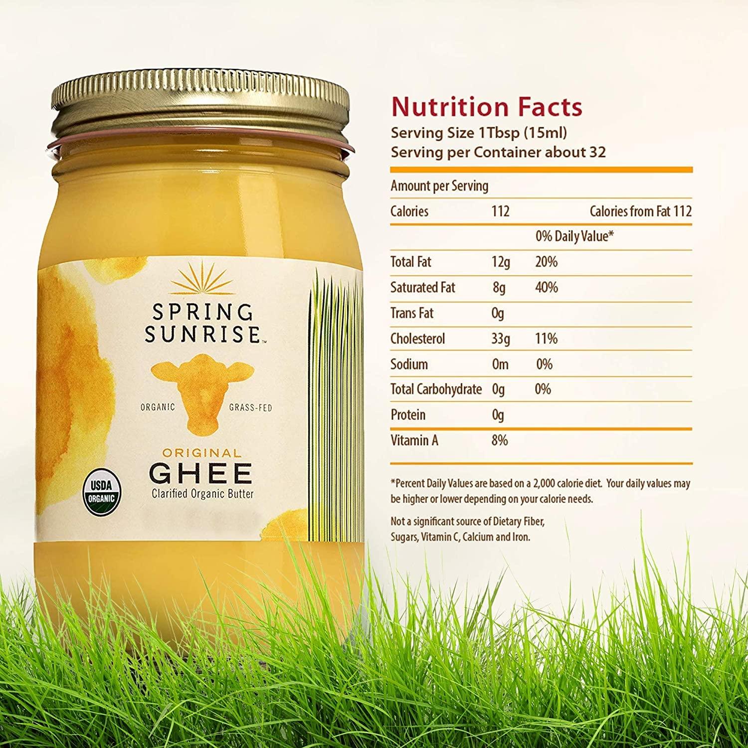 Organic Grass Fed Ghee Butter - Spring Sunrise 8 oz - Pure & Natural ...