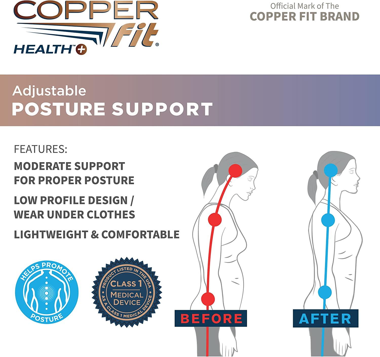 Copper Fit Health Unisex Posture Support - Adjustable Brace for ...