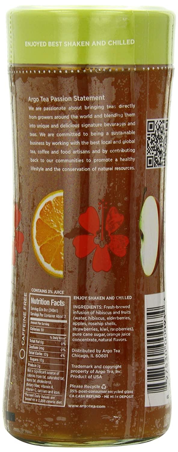 Argo Tea Hibiscus Sangria Iced Tea - 13.5oz Glass Bottles (Pack of 12 ...