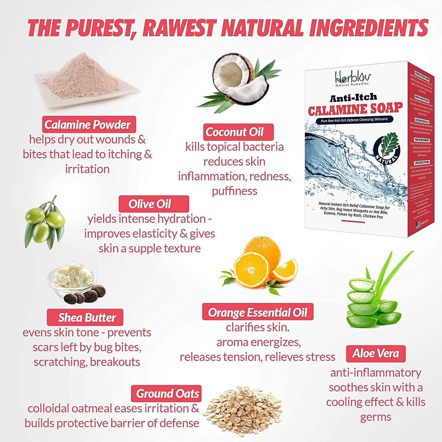 Calming Calamine Soap Bar for Instant Itch Relief - Ideal for Bug Bites ...