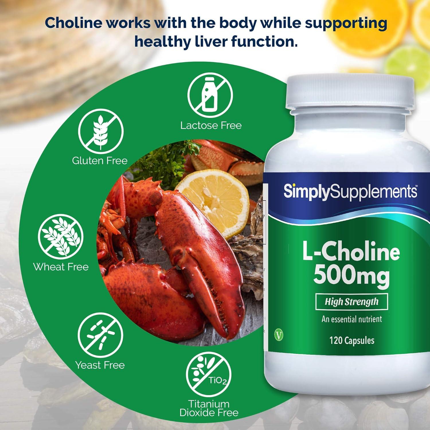 Choline Bitartrate Capsules | Super Strength 500mg Formula Supplement ...
