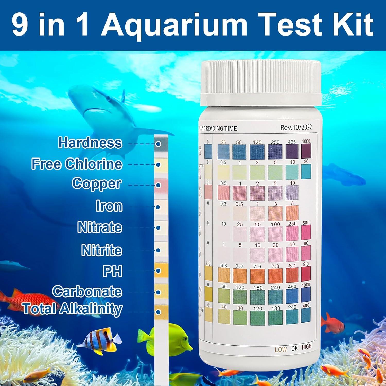 Buy Aorops 9-in-1 Aquarium Test Strips - 100 Pieces for Accurate Water ...