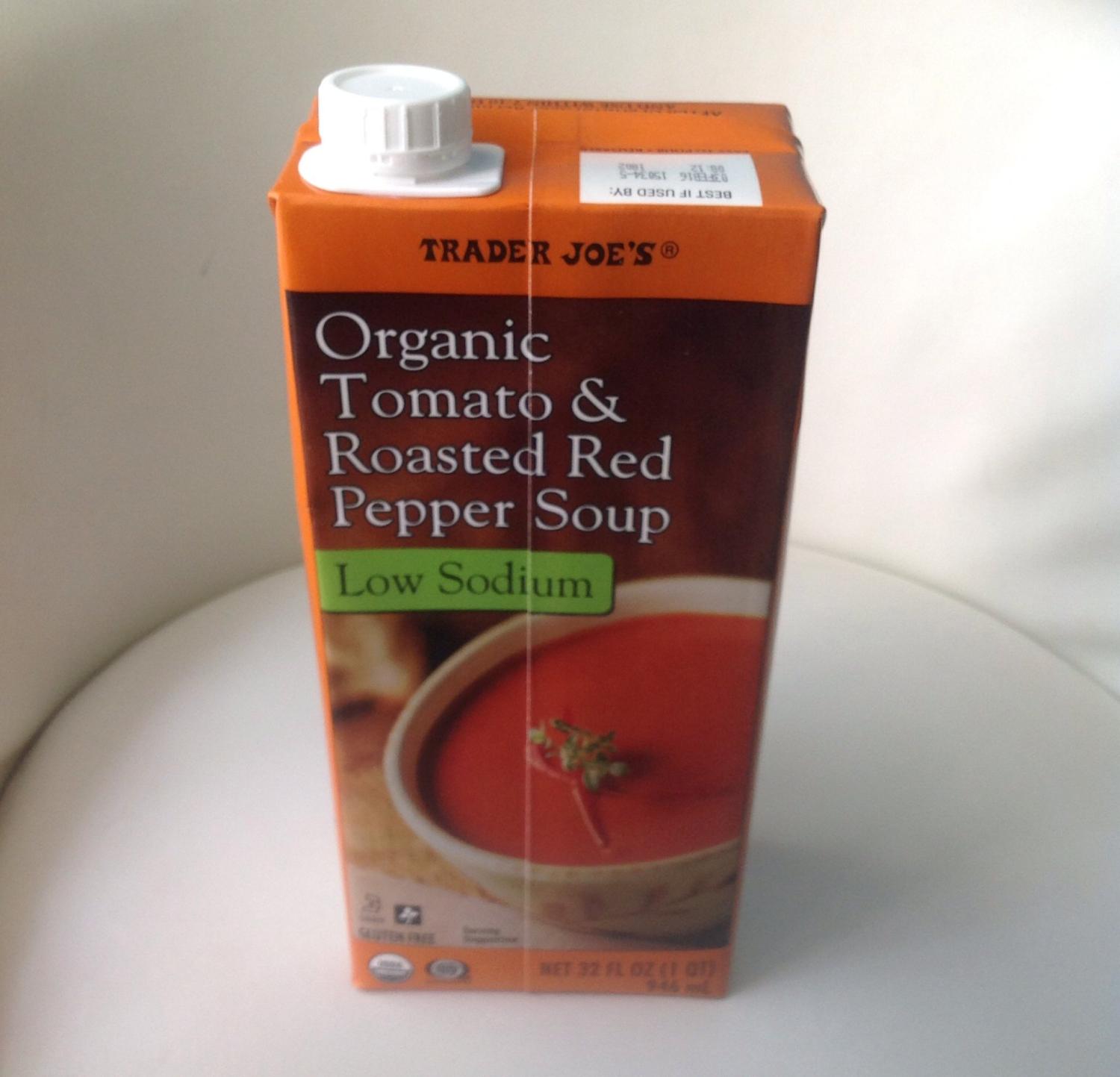 Trader Joe's Organic Tomato & Roasted Red Pepper Soup - Low Sodium ...