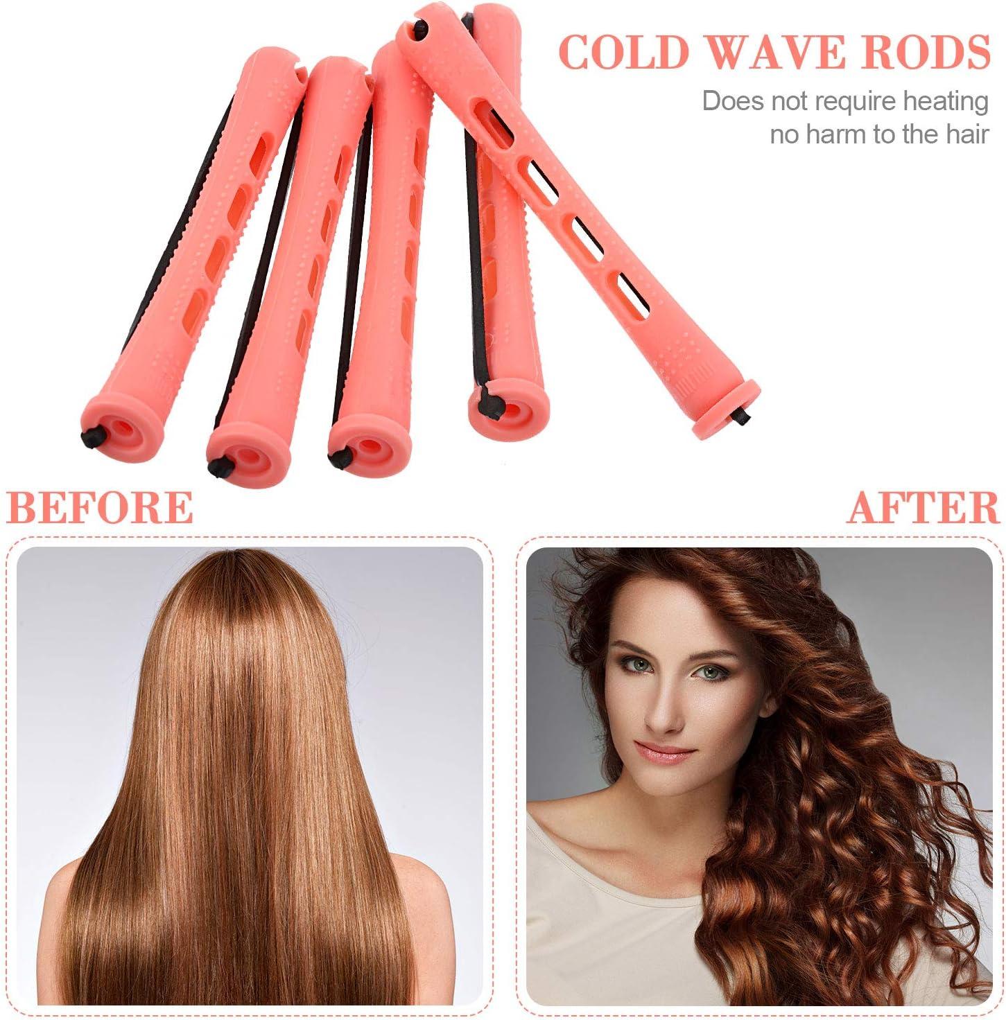36-Piece Cold Wave Rod Hair Perm Rods Set with Steel Rat Tail Comb - 0. ...