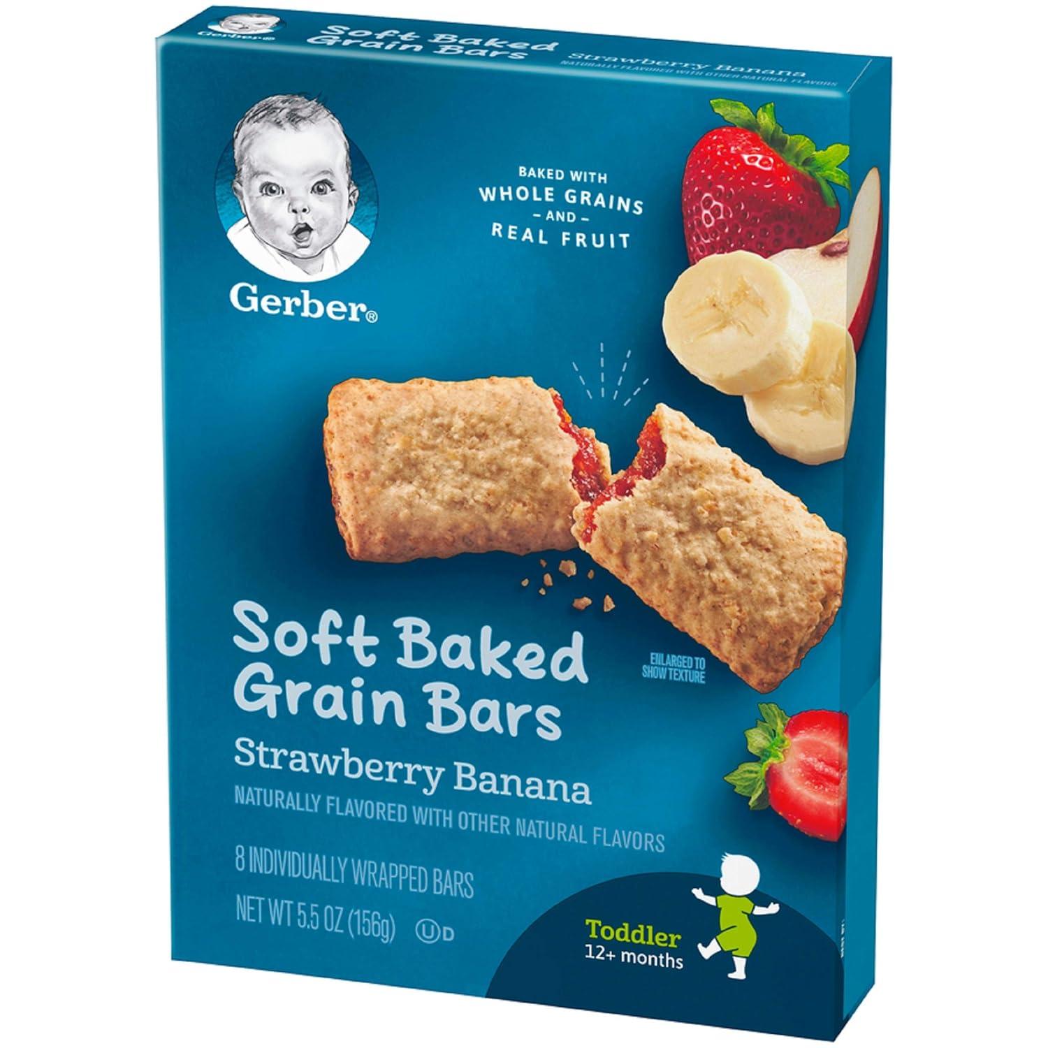 Gerber Graduates Cereal Bars Strawberry Banana 5.5oz - Healthy Snack ...