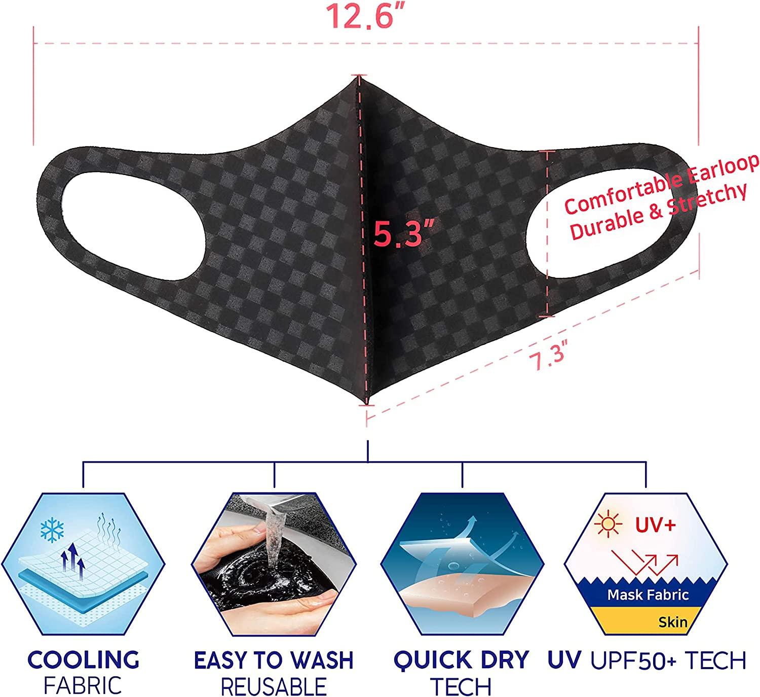 NYBEE SPORT COOLING PROTEX Face Mask UPF 50 - Washable, Reusable, Lightweight - Men, Women ...