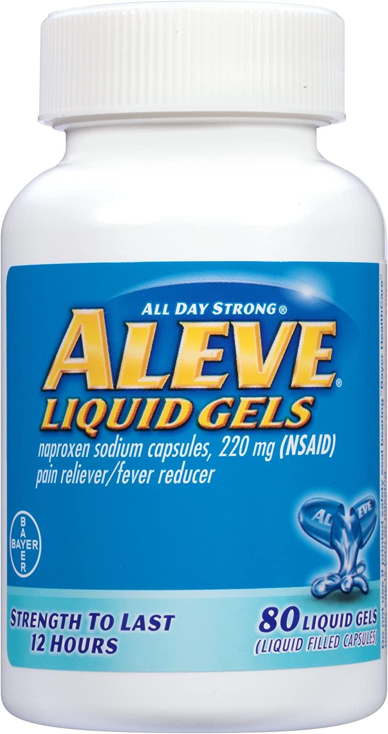 Aleve Liquid Gels 220mg NSAID Pain Reliever/Fever Reducer 80ct x 2 ...