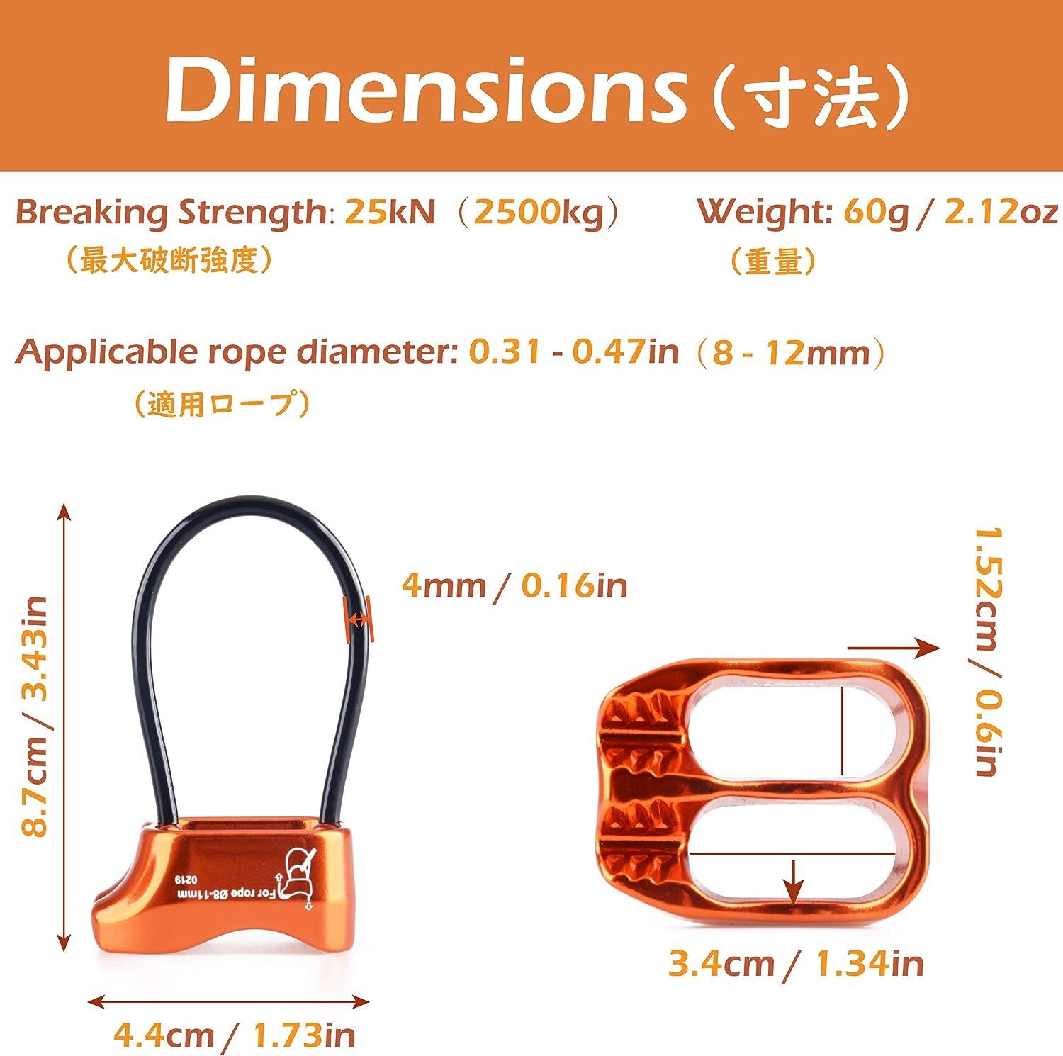 TRIWONDER ATC Belay Device - V-Grooved Micro Rescue Guide for Rock ...