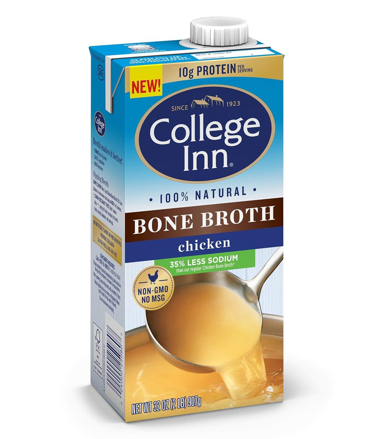 College Inn 100% Natural Reduced Sodium Chicken Bone Broth Carton 32 Oz ...
