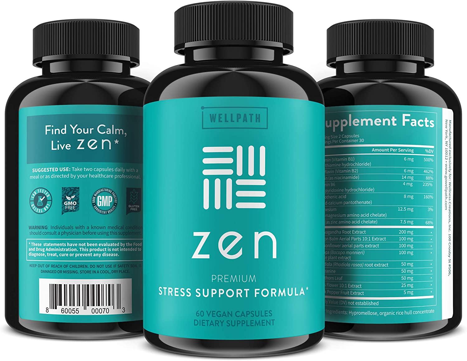 Zen Anxiety Relief Supplement | Herbal Calm Formula with Ashwagandha ...