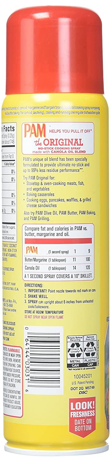 Pam Cooking Spray 8 oz: Non-Stick Cooking Spray for Easy Meal Prep ...