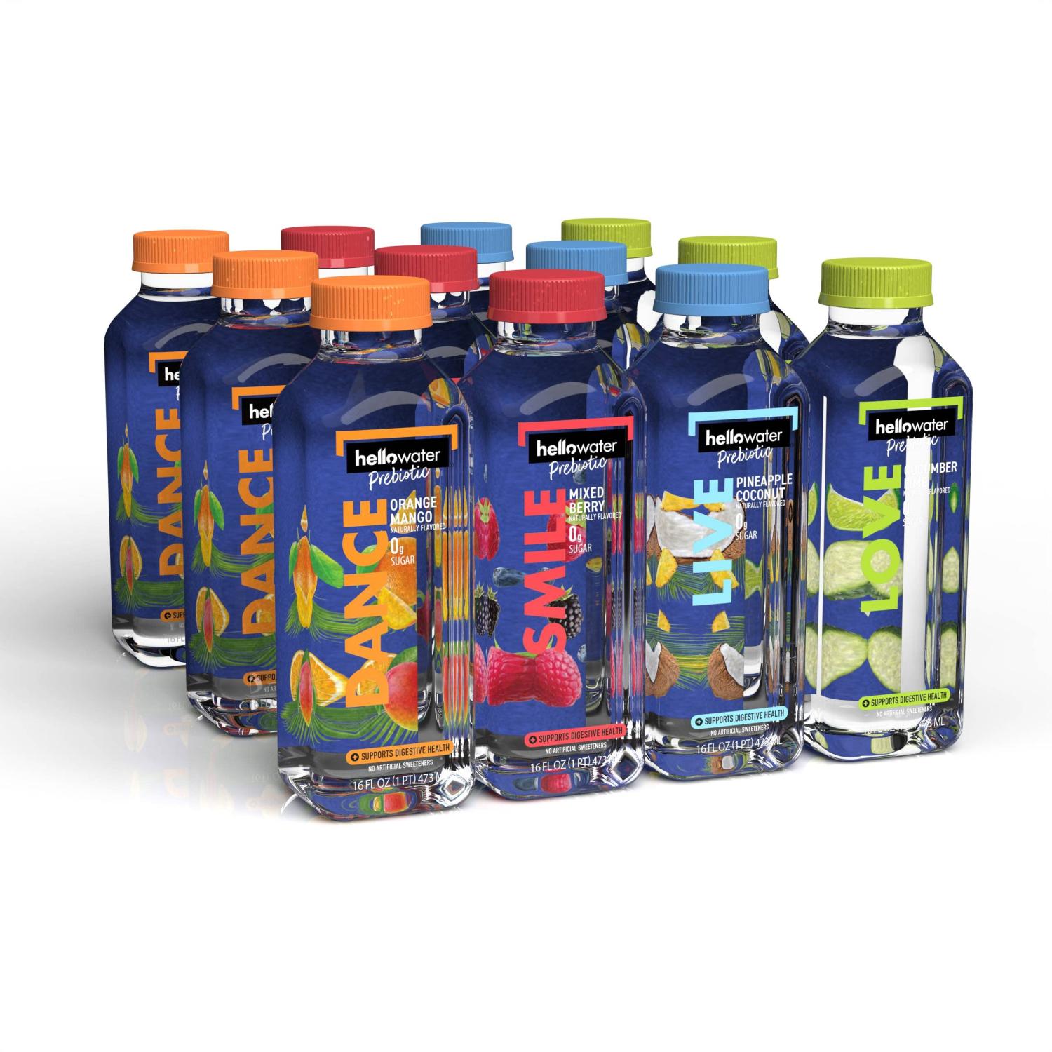 hellowater Fiber Infused Water Variety Pack - 4 Flavors - High Fiber, 0 ...