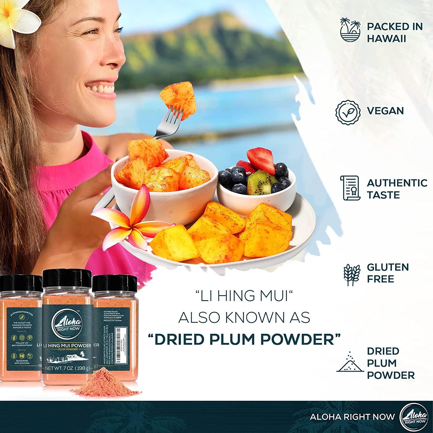 Aloha Right Now Authentic Li Hing Mui Powder 7 oz Shaker - Sweet, Sour ...