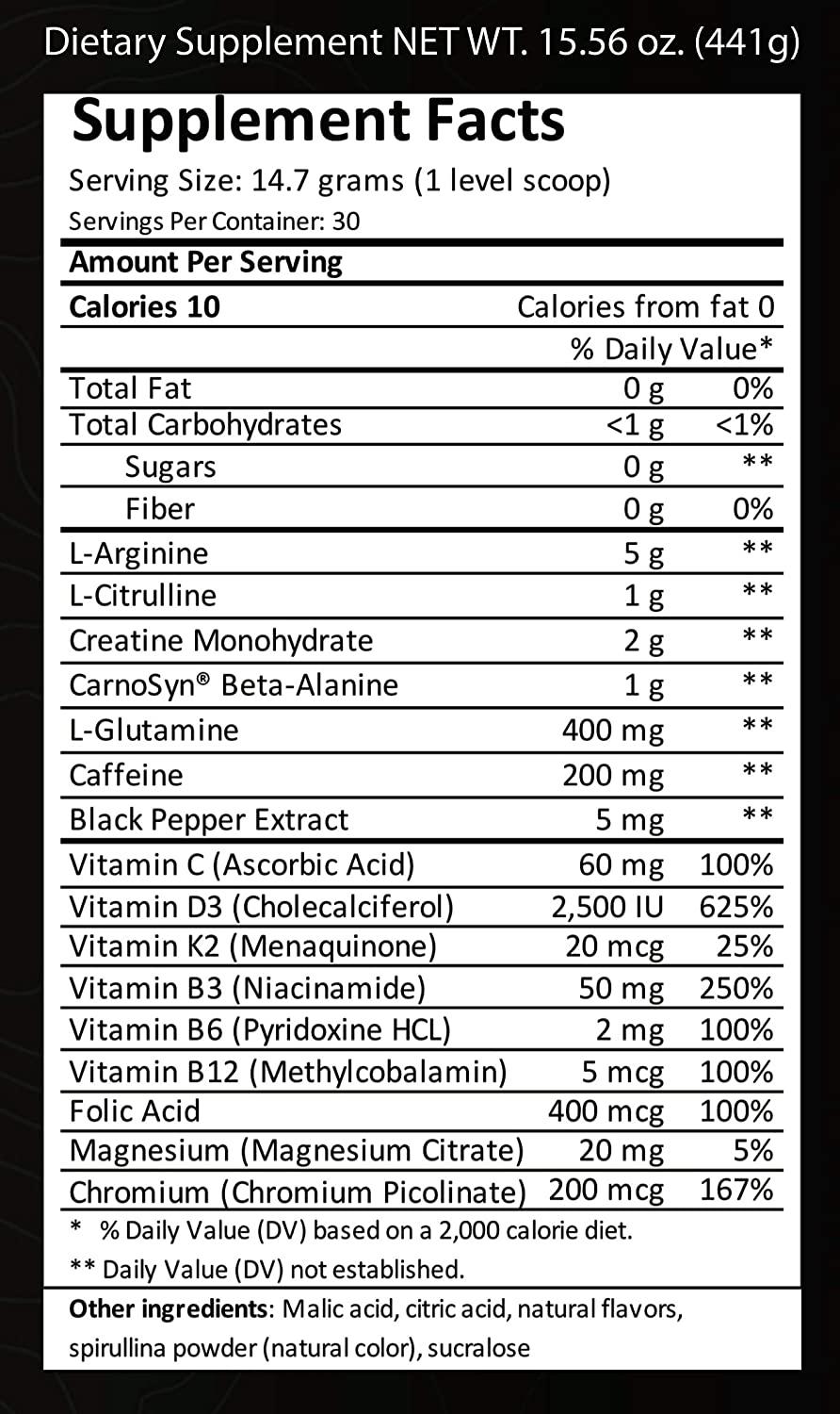 MTN OPS Yeti Monster Pre-Workout Powder Energy Drink - Blue Raspberry ...