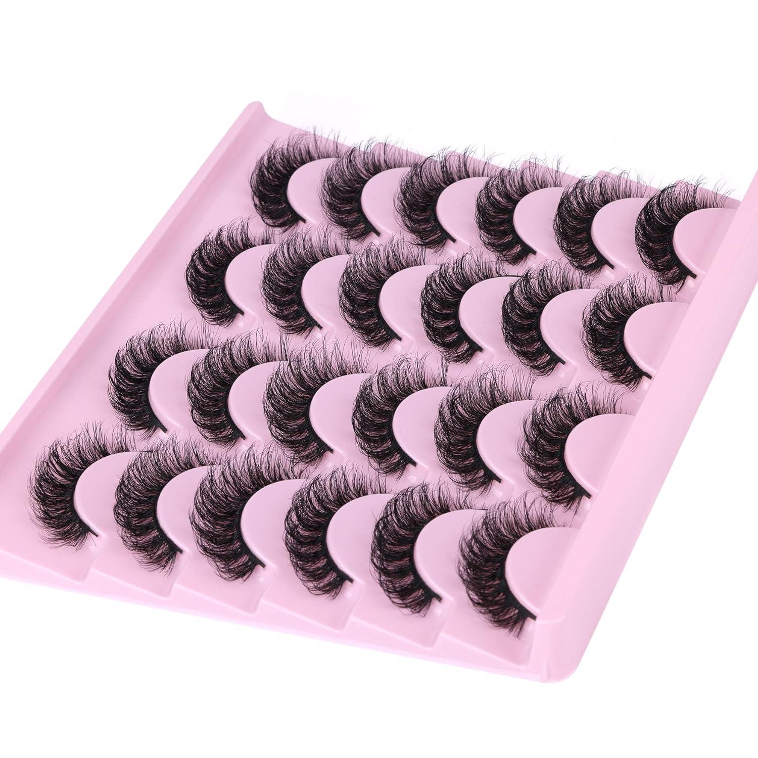 12 Pairs D Curl 3D Faux Mink Wispy False Eyelashes - Natural Look ...