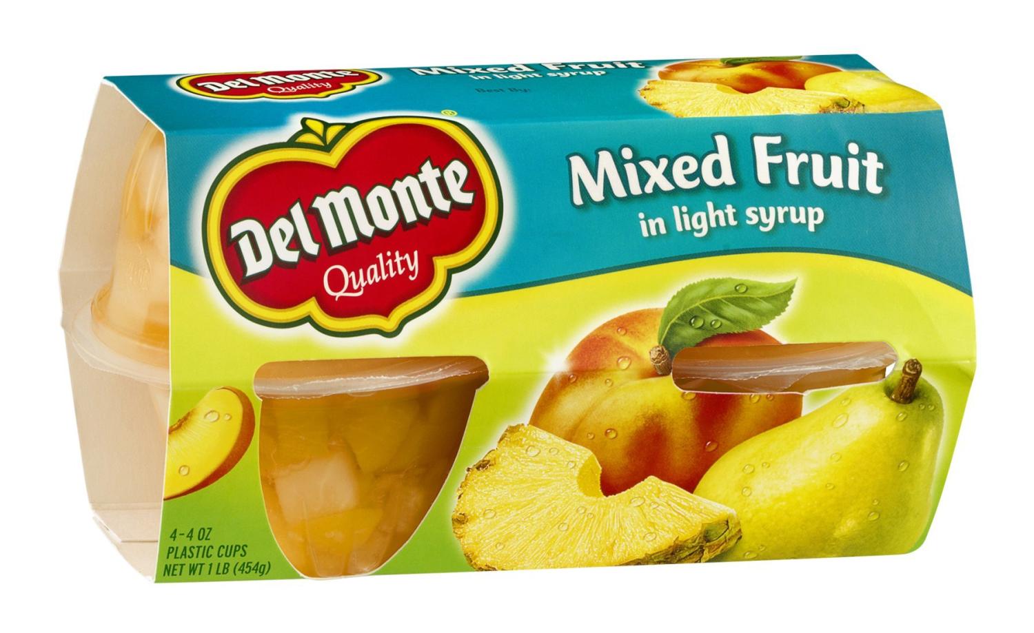 Del Monte Mixed Fruit In Light Syrup 4 - 4 oz cups (Pack of 6) | Buy ...