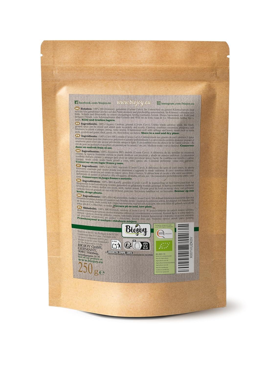 Biojoy ORGANIC Caraway Ground Powder (250g) | Pure Carum Carvi - No ...