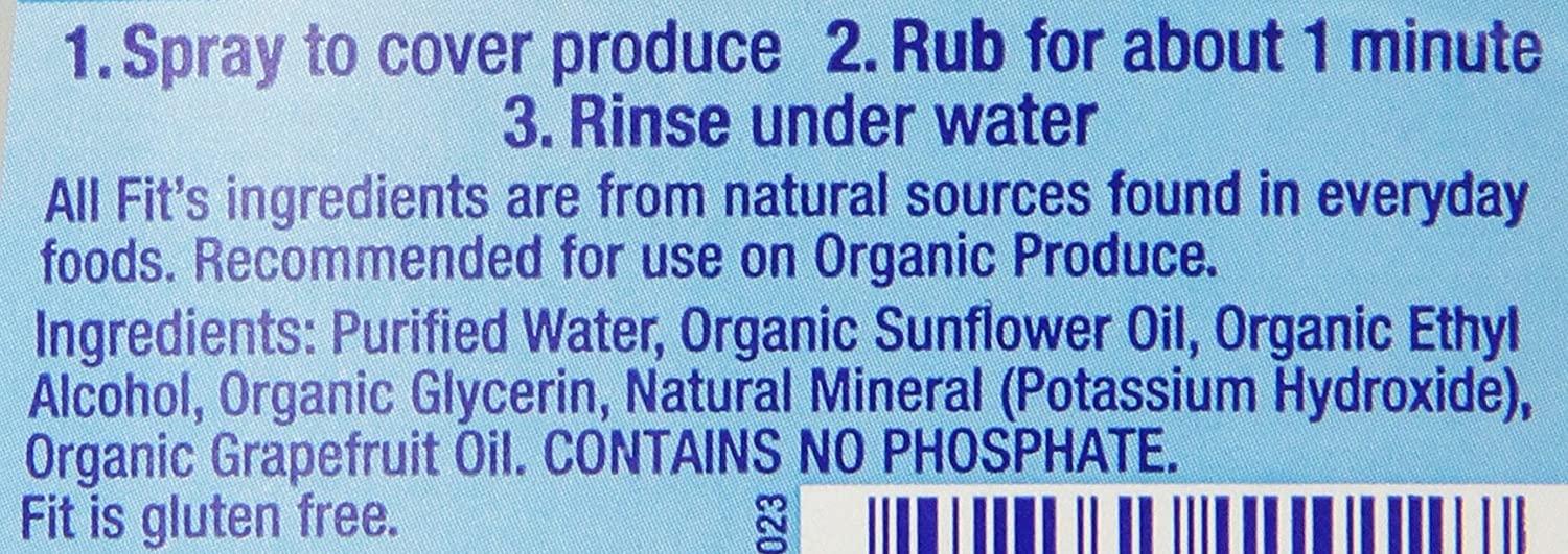 Fit Organic Produce Wash 12 oz Spray - Pack of 6 | Fruit & Vegetable ...