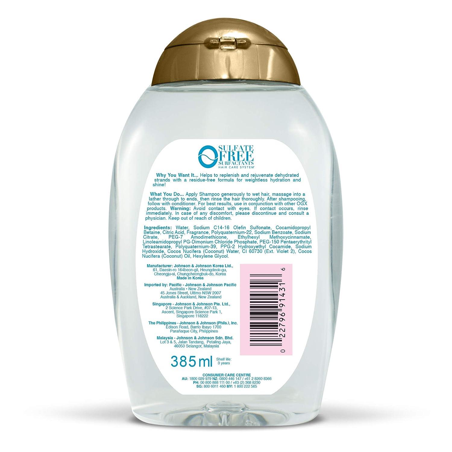 OGX Weightless Hydration Coconut Water Shampoo - 13 oz | Sulfate-Free ...