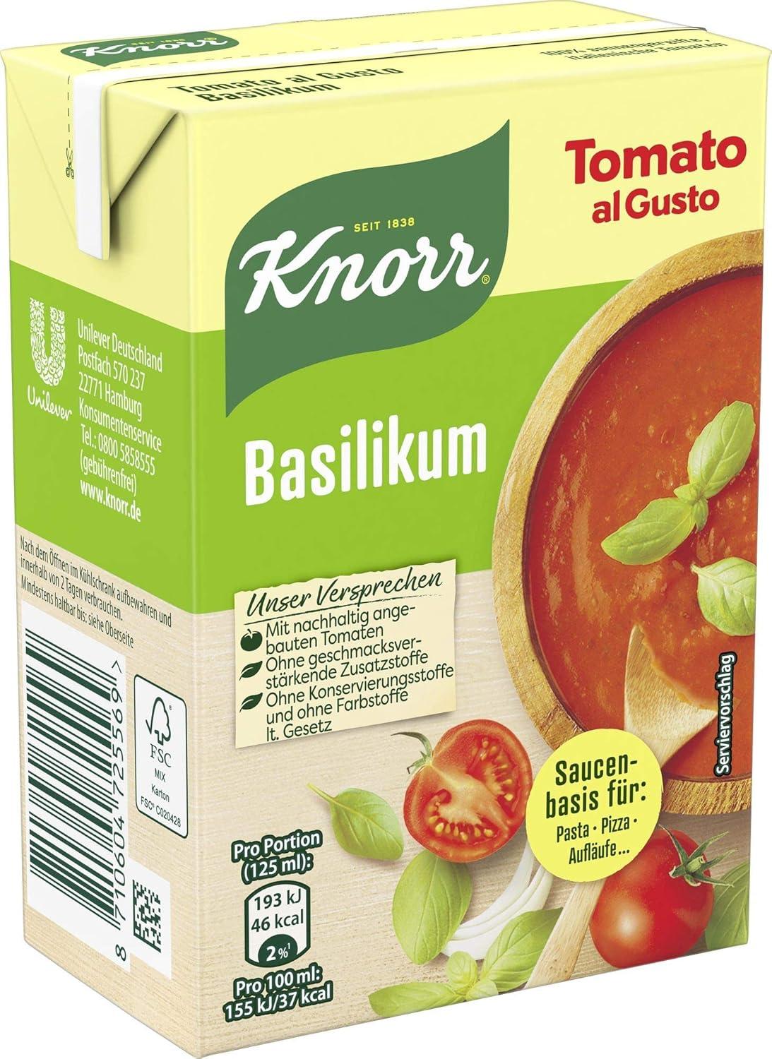 Buy Knorr Tomato al Gusto Sauce with Basil (370g) - Authentic Flavor ...
