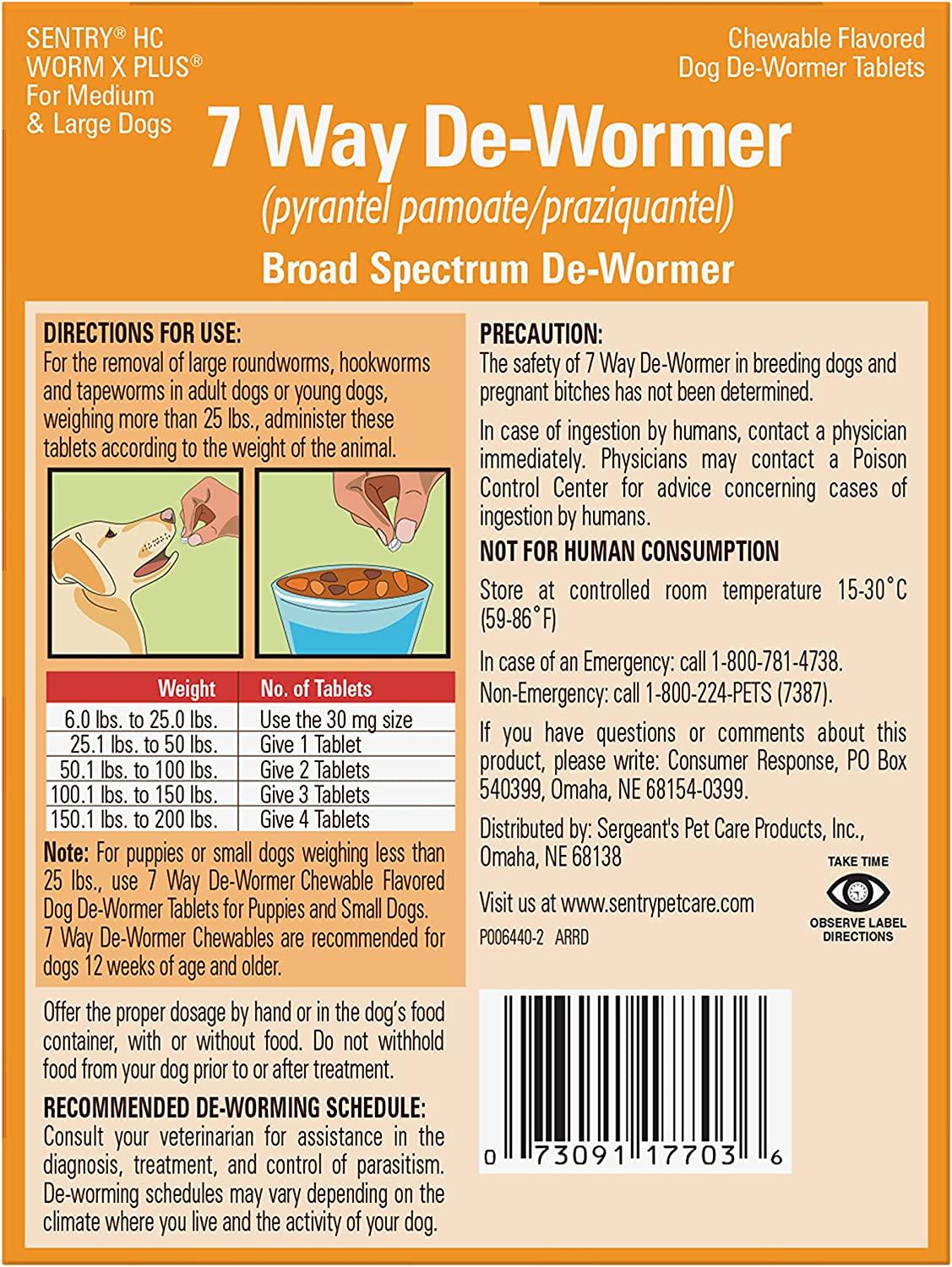 Sentry HC WormX Plus De-Wormer Chewables for Large Dogs - 2 Count | Buy ...