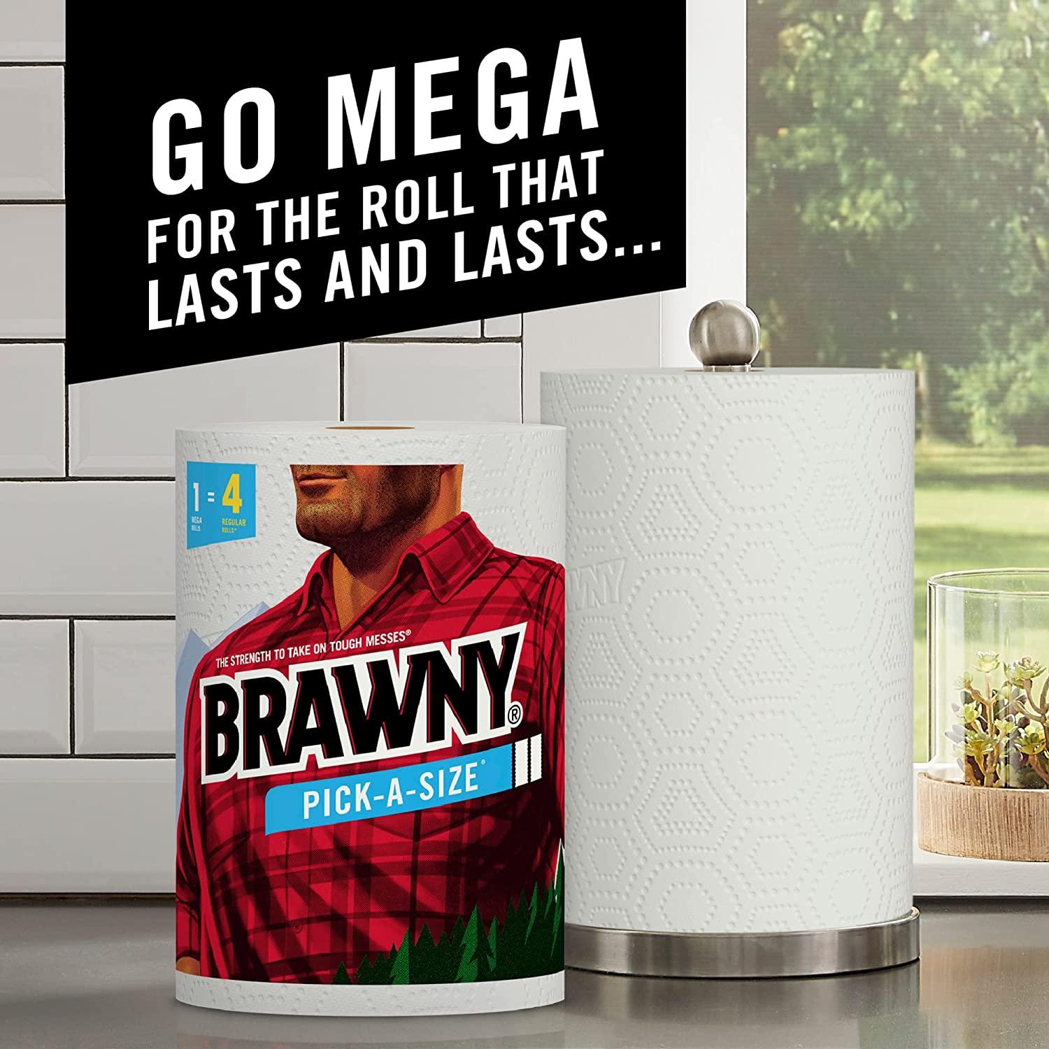 Brawny Pick-A-Size Paper Towels 1 Mega Roll | 4 Regular Rolls ...