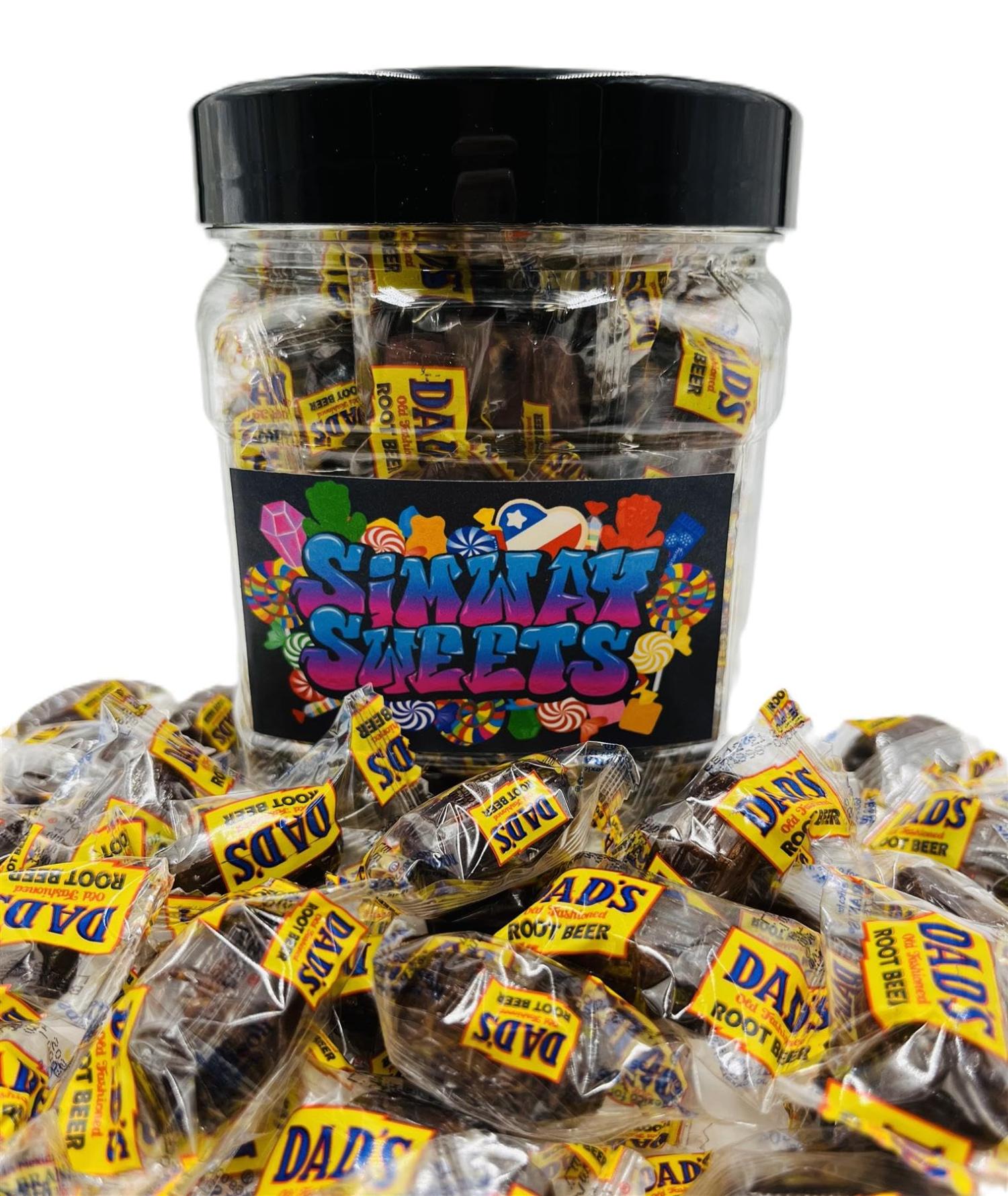 Simway Sweets Jar 695g - Dad's Root Beer Candy - Individually Wrapped ...