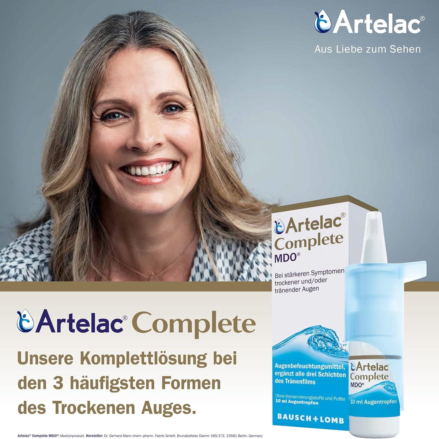 Artelac Complete MDO Eye Drops - Triple Action Lipids Hyaluronic Acid ...