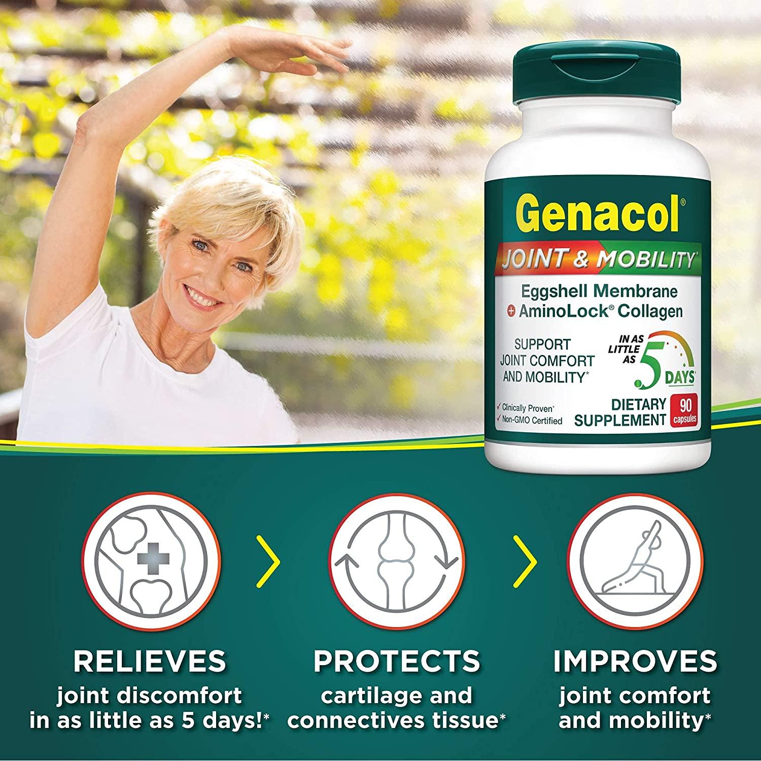 Genacol Eggshell Membrane + Collagen Joint Supplement (90 Capsules ...