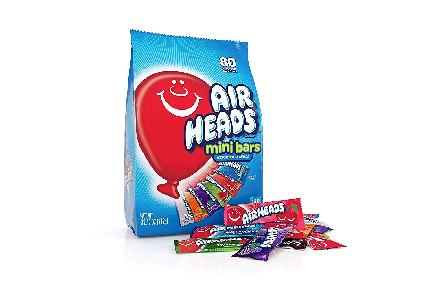 Airheads Candy Mini Bars Assorted Fruit Flavors Individually Wrapped ...