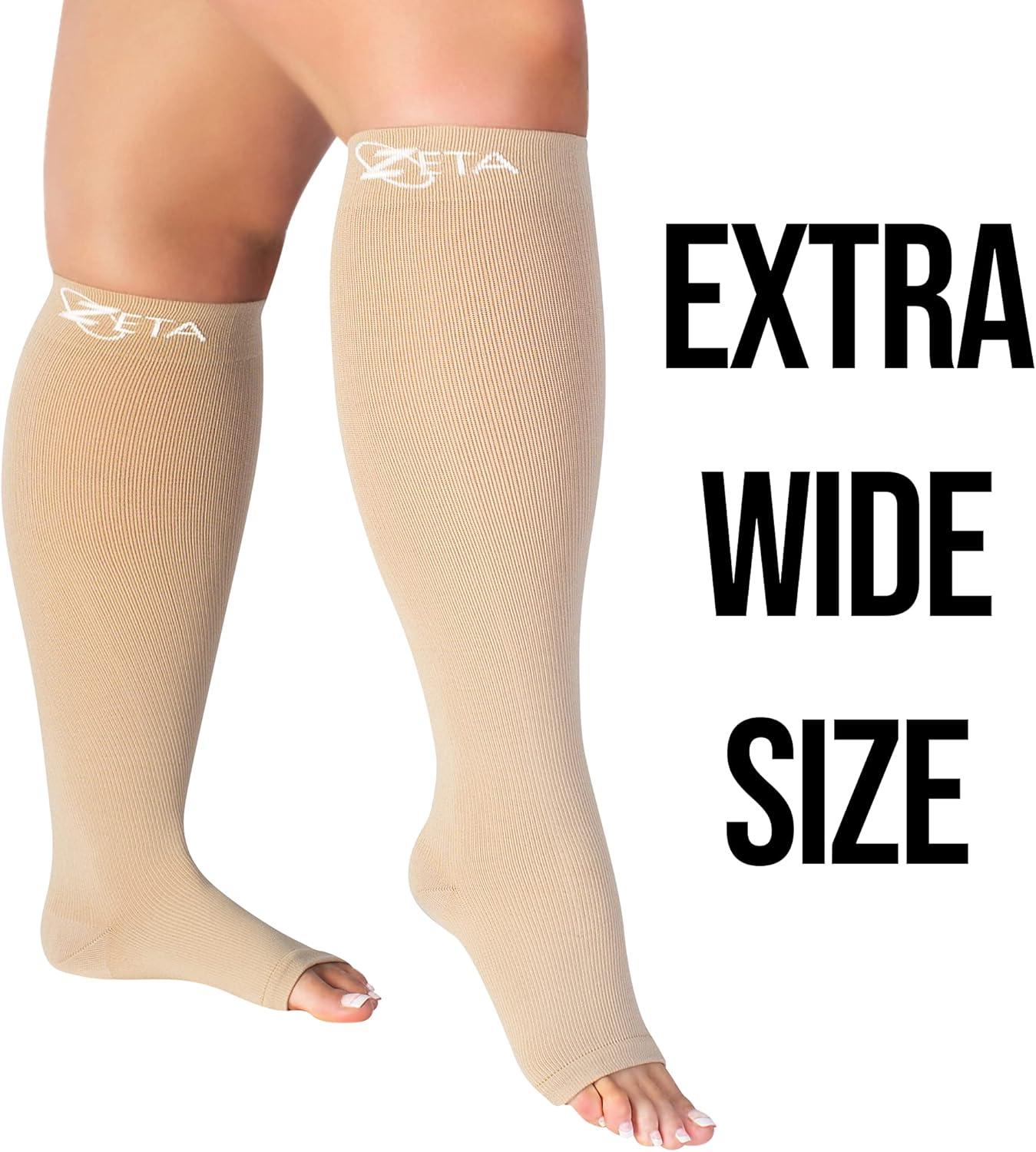 Zeta Wear Compression Stockings for Women - Thick Calves Comfortable ...