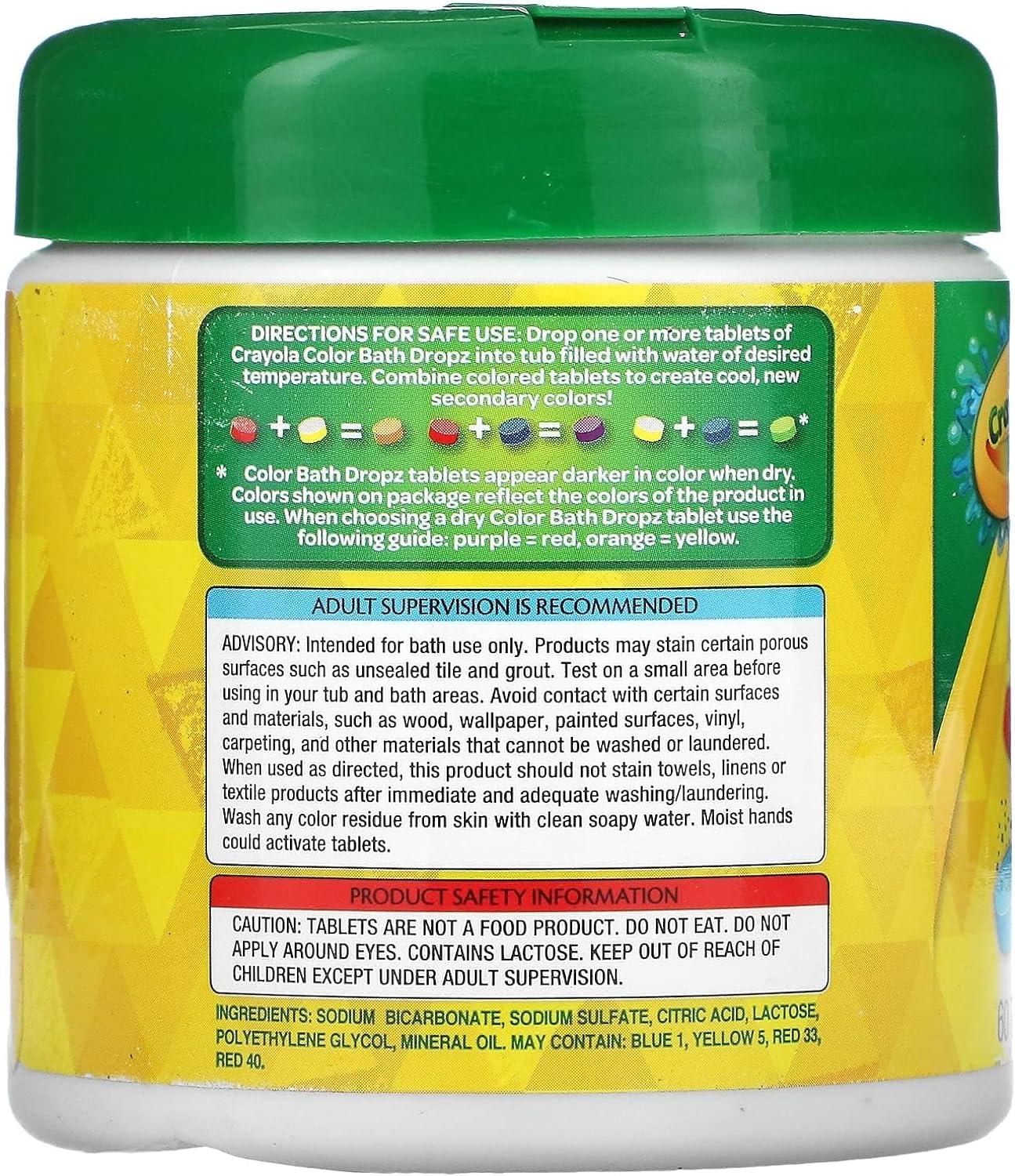 Crayola Color Bath Dropz 60 Tablets - Unscented 3.59 oz Jar | Buy Now ...