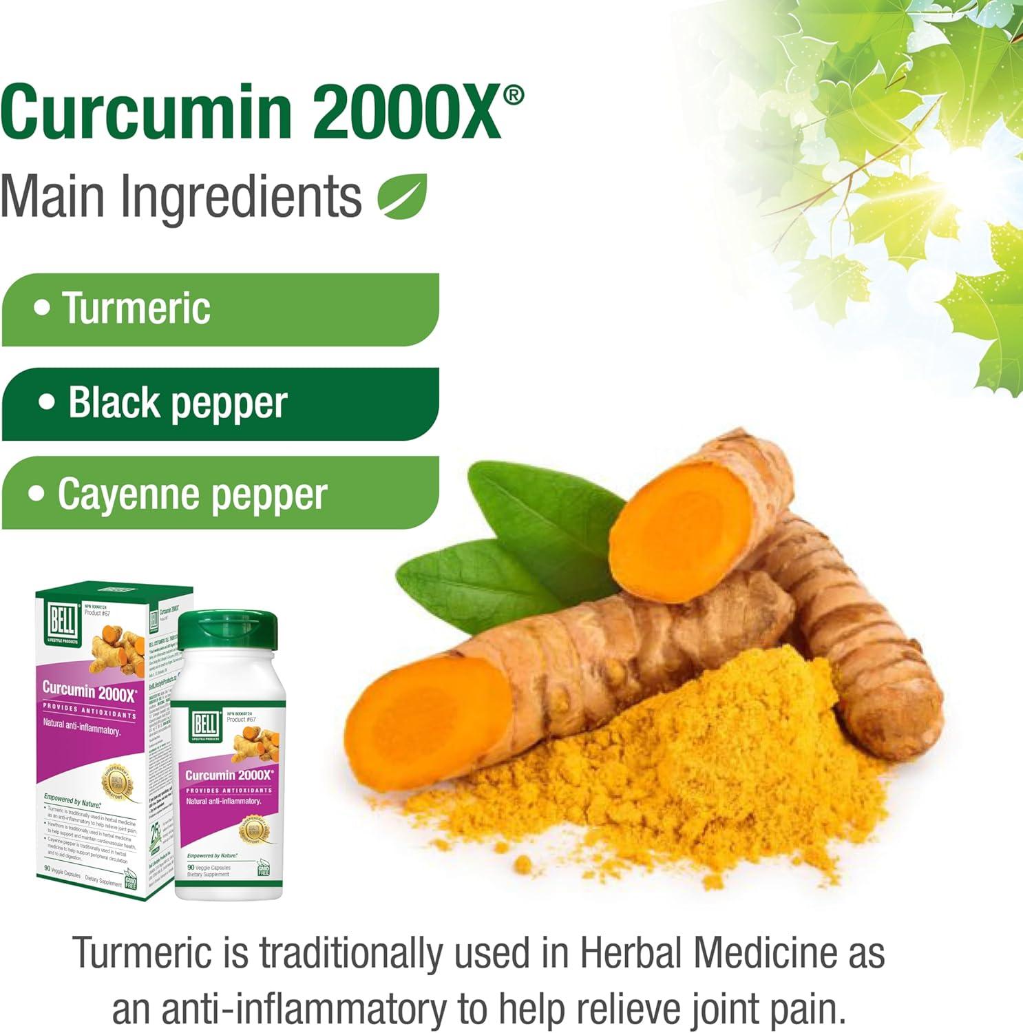Bell Curcumin 2000X - combines turmeric with black pepper Vitamin E and ...