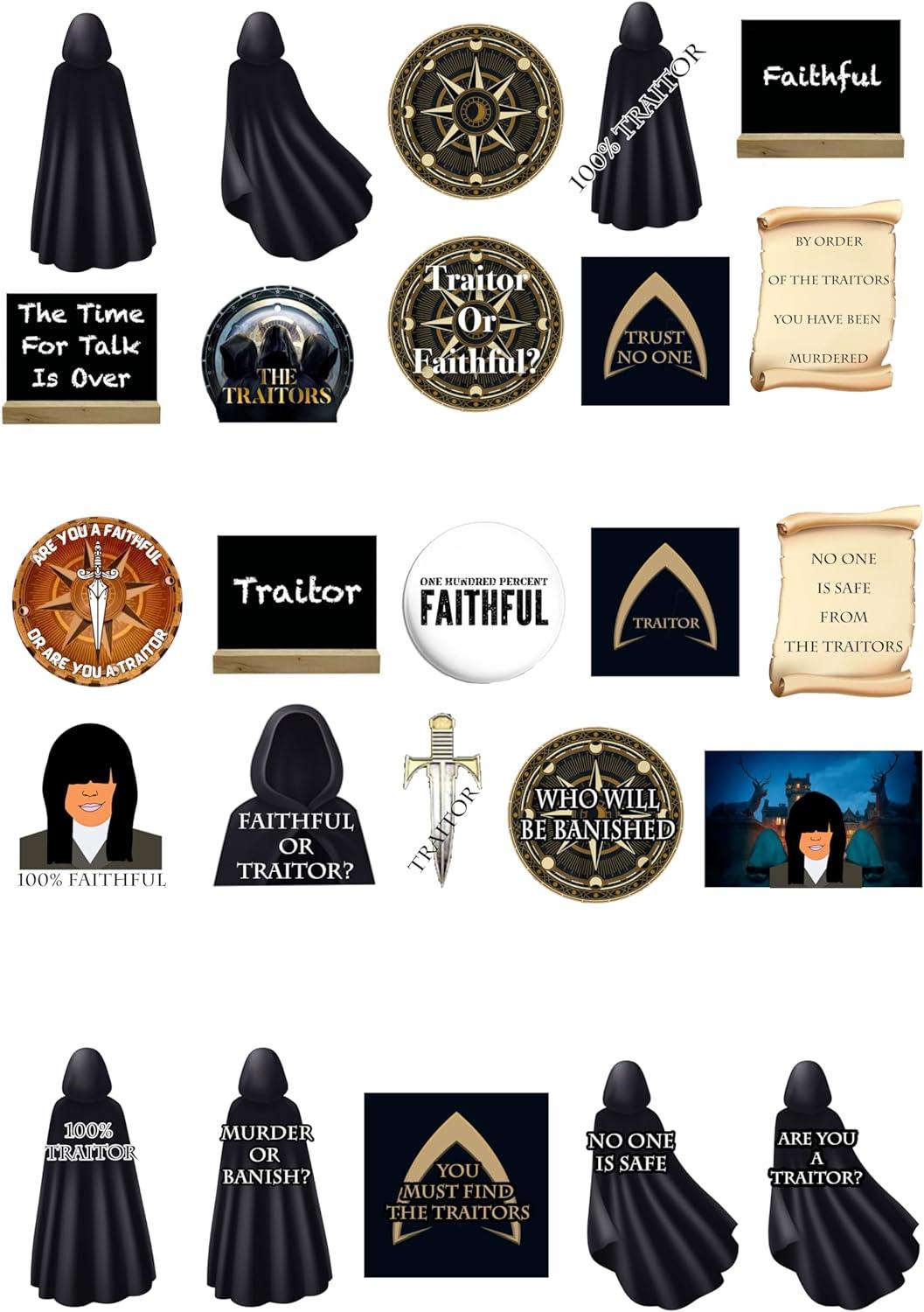 Top That 25 Stand Up Traitors Faithful Game Themed Edible Wafer Paper ...