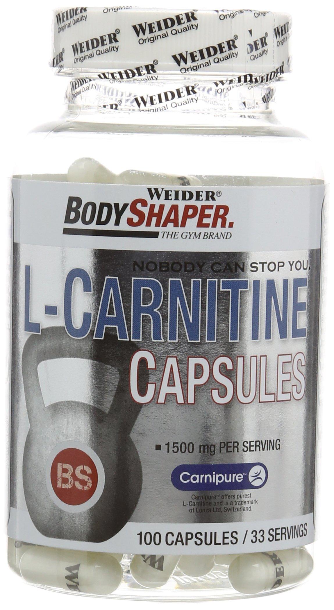 Weider L-Carnitine Capsules - Essential Amino Acid for Energy Boost and ...