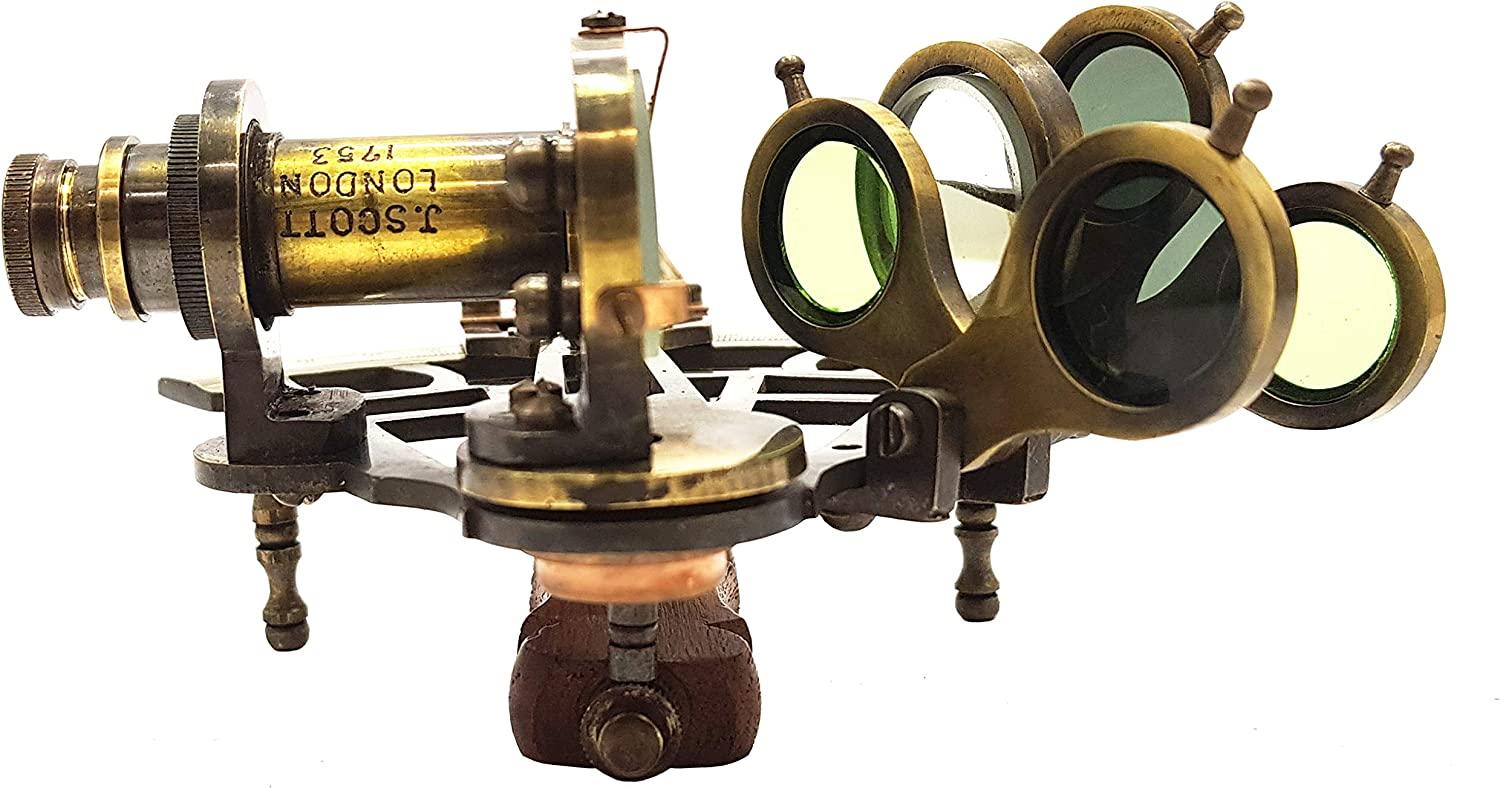 Brass Nautical Sextant in Hardwood Box - Marine Navigation Instrument | Buy Now with Express ...