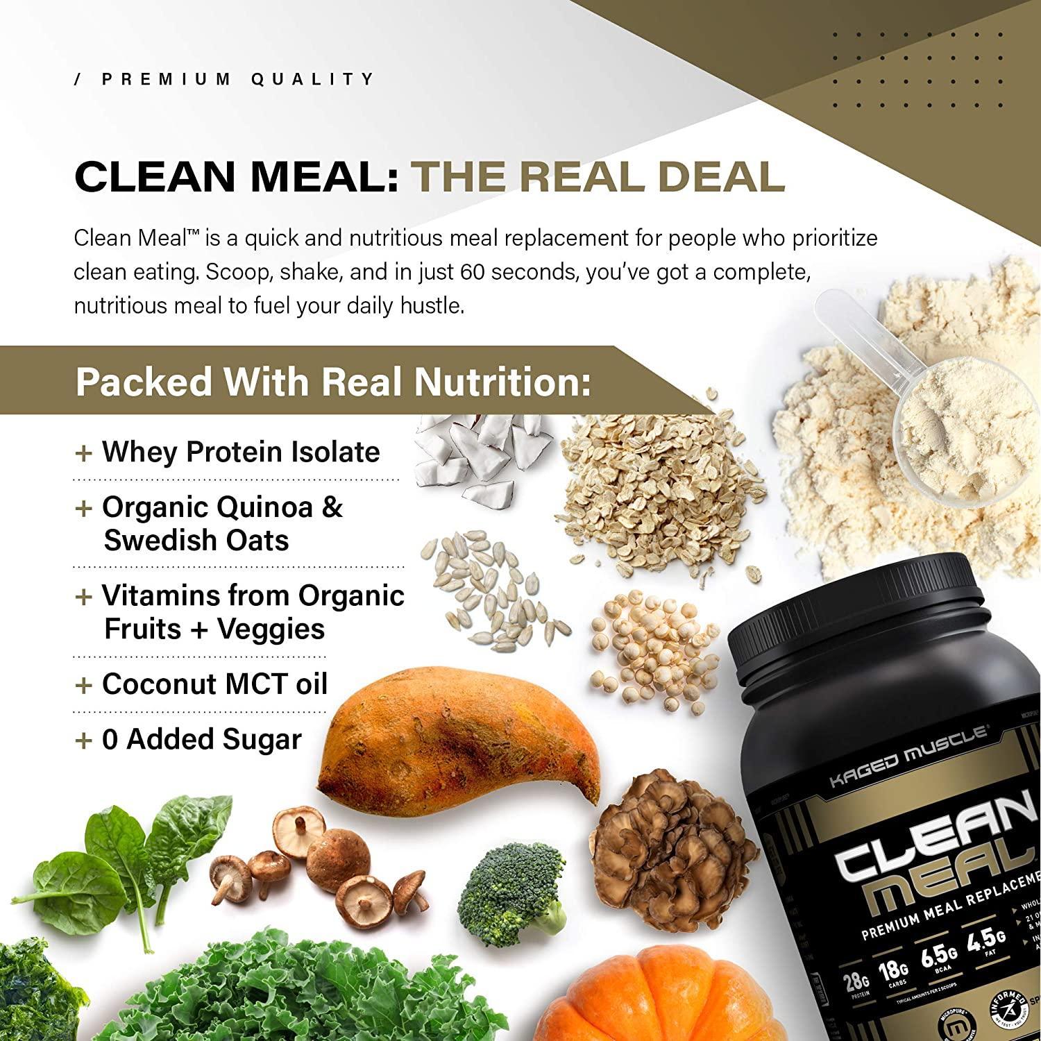 Kaged Muscle Clean Meal Replacement Shake Snickerdoodle 20 Servings ...