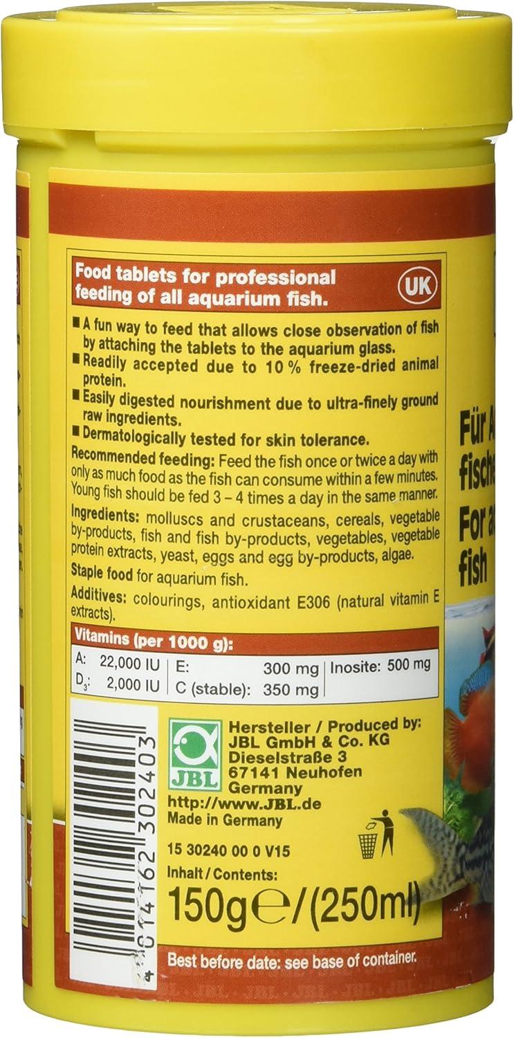 JBL NovoTab Complete Food for Carnivorous Aquarium Fish - 250ml Tablets ...