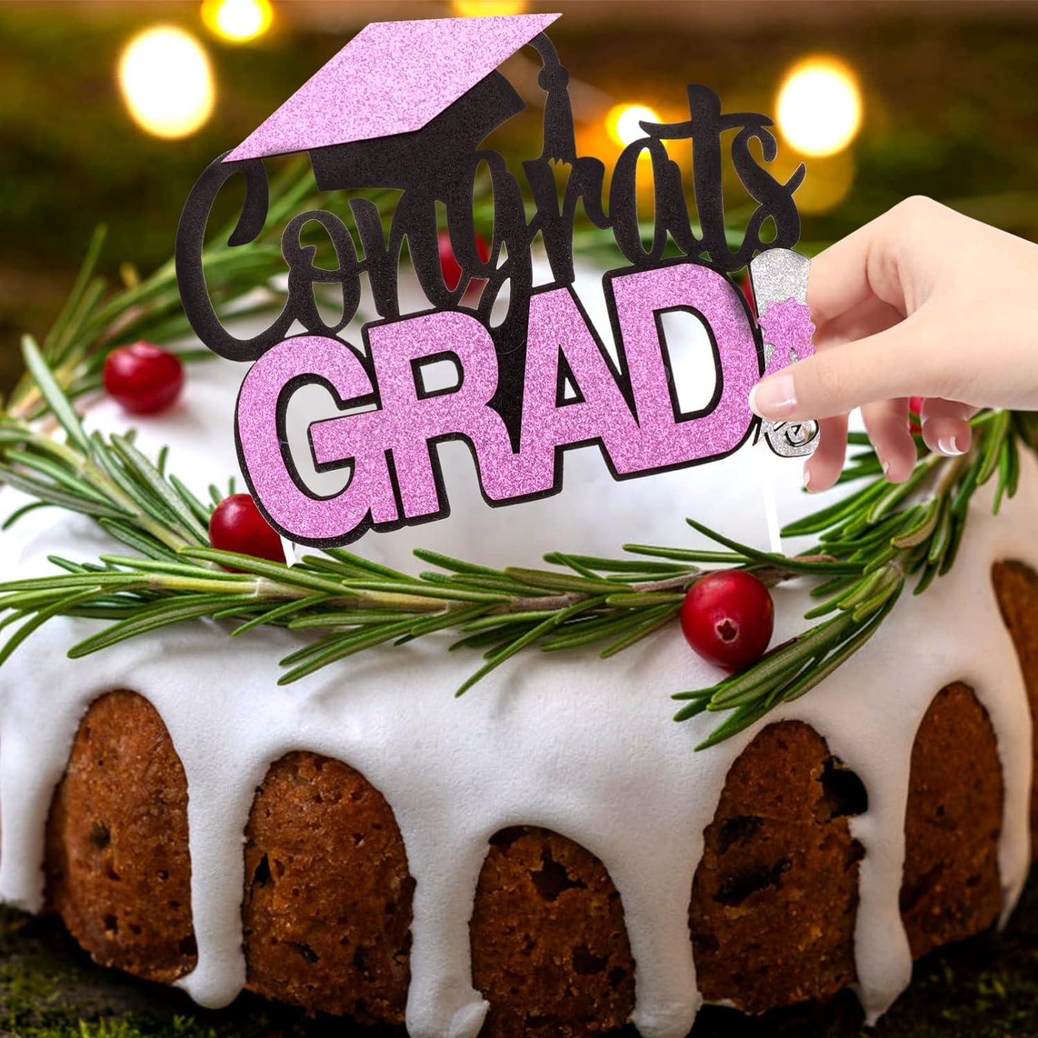 Didiseaon 4pcs Graduation Row Graduation Cupcake Toppers Dessert Picks ...