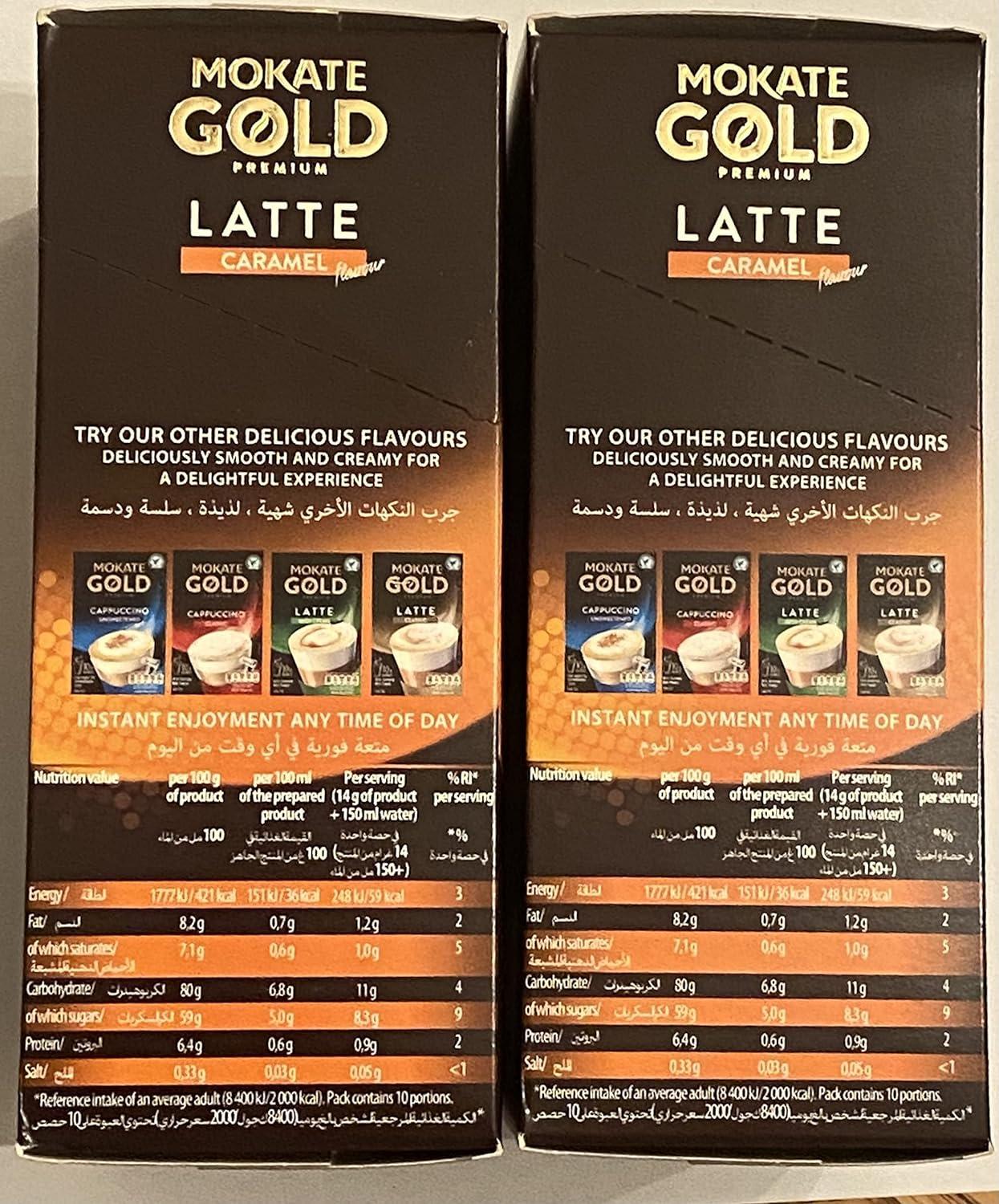 Mokate Gold Premium Latte Caramel Flavour with Caramel in Powder *2x boxes 10x sachets* | Buy ...