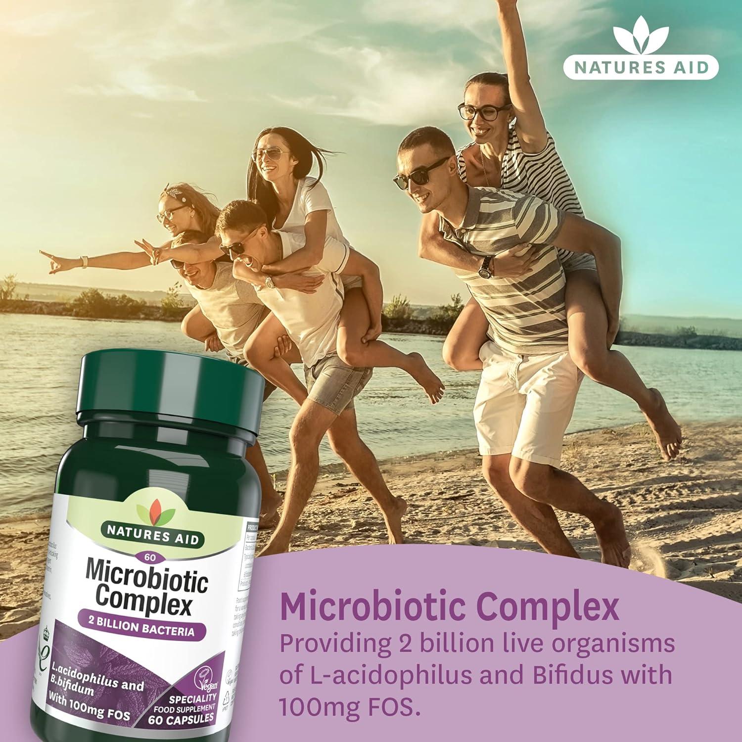 Natures Aid Microbiotic Complex | L.Acidophilus, Bifidus, FOS | Vegan ...