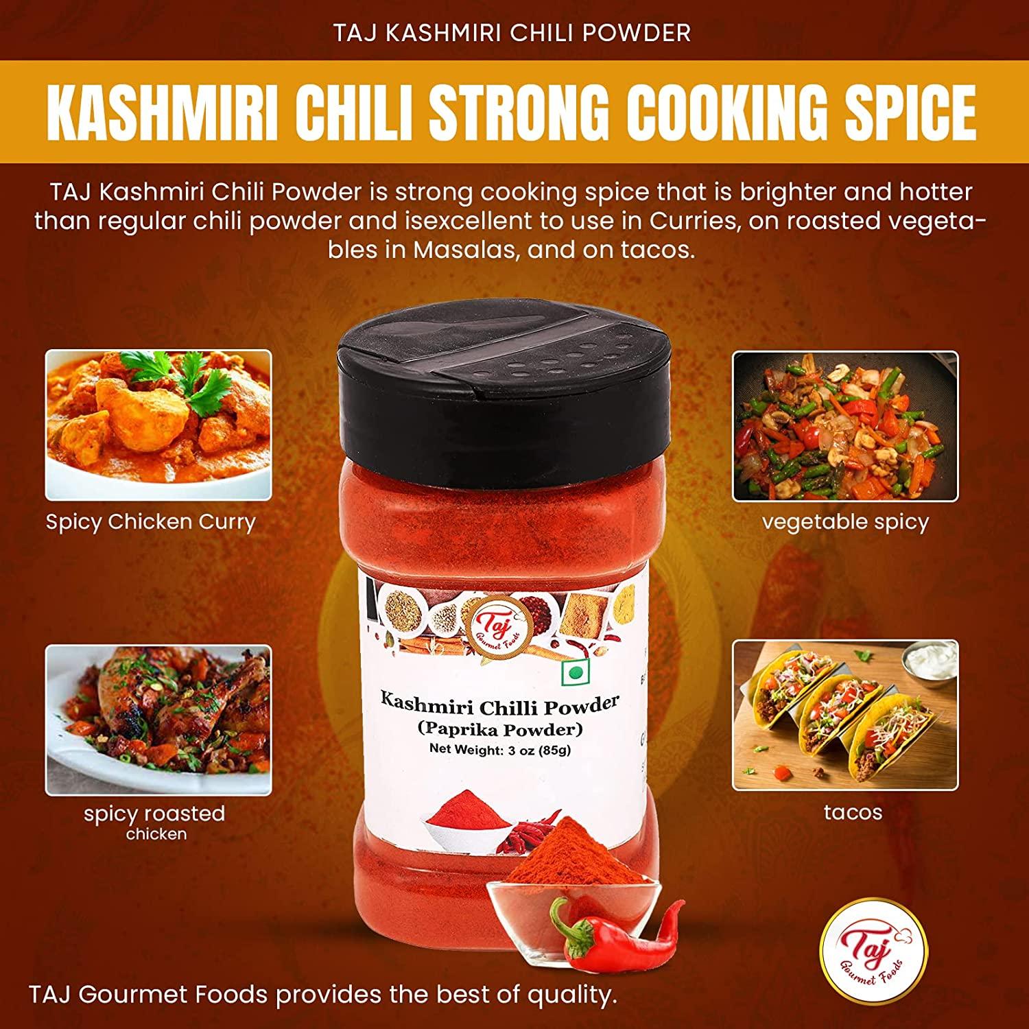 TAJ Kashmiri Chili Powder (Deggi Mirch Lal Mirch Chilly Powder) (Mild ...