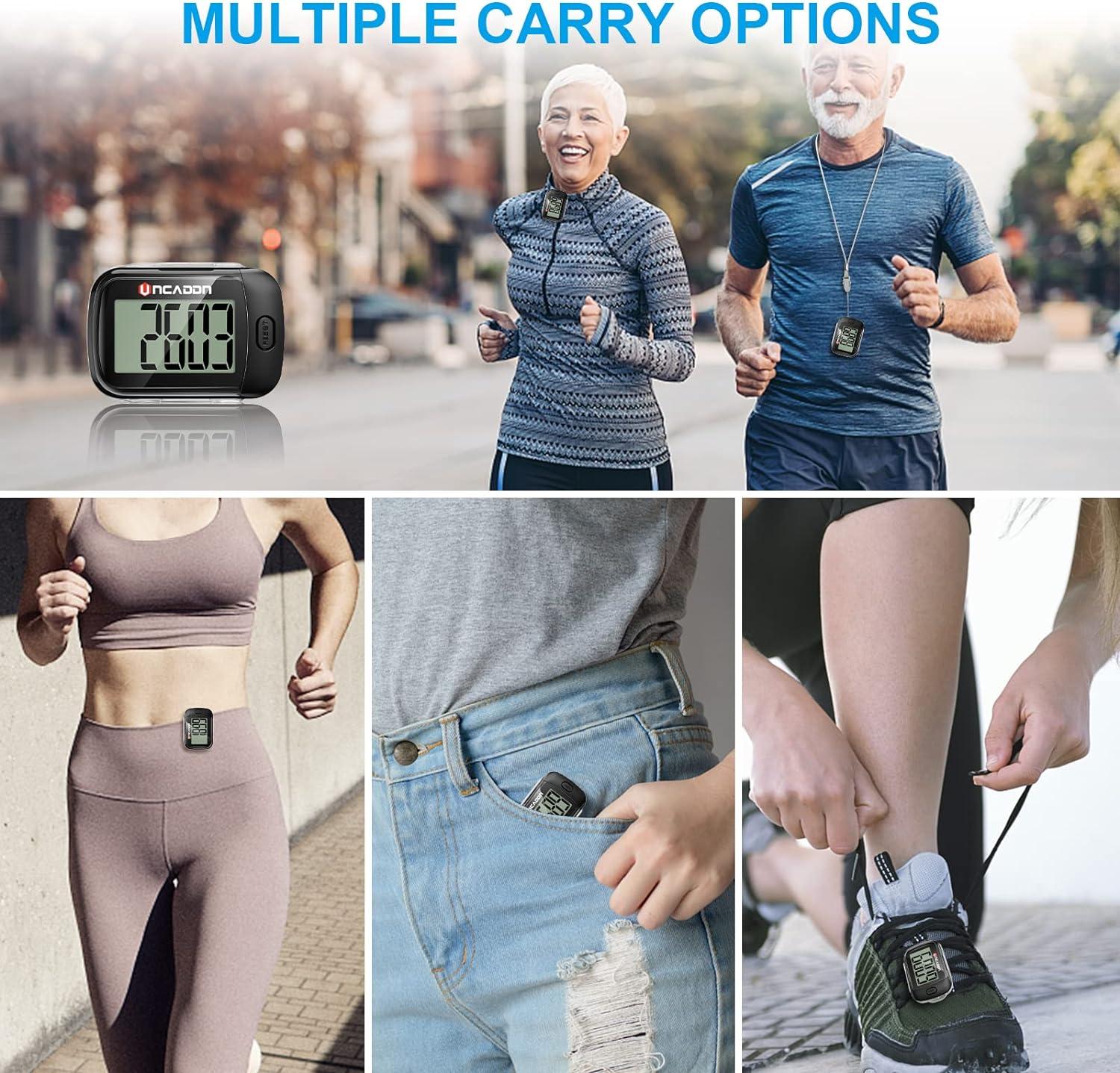 Waterproof 3D Pedometer - Accurate Step Tracker for Walking - Large ...