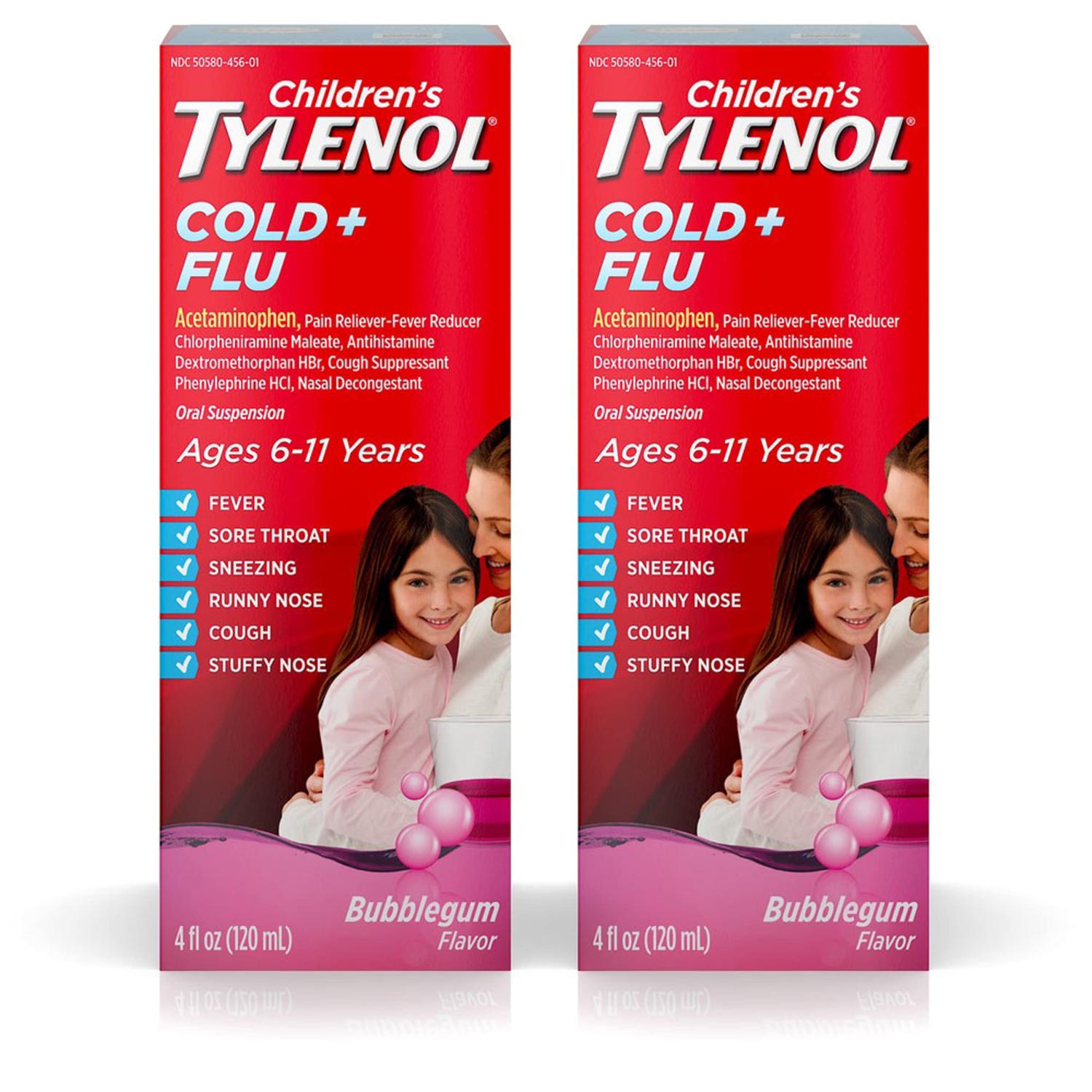 Children's Tylenol Bubblegum Oral Suspension - 4 fl. oz - Cold + Cough ...