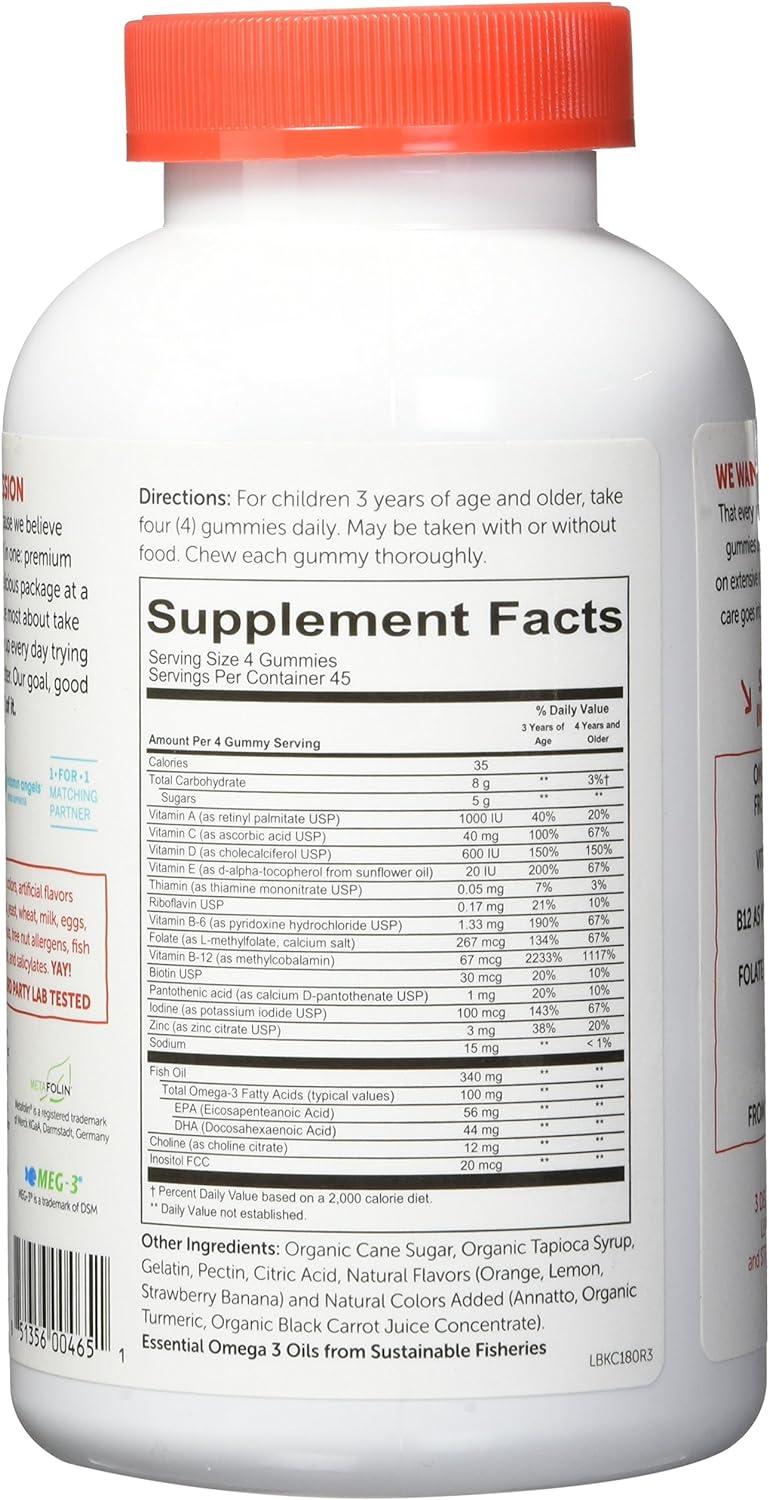 SmartyPants Kids Complete Multi-Vitamin 180 Gummies - Essential Daily ...