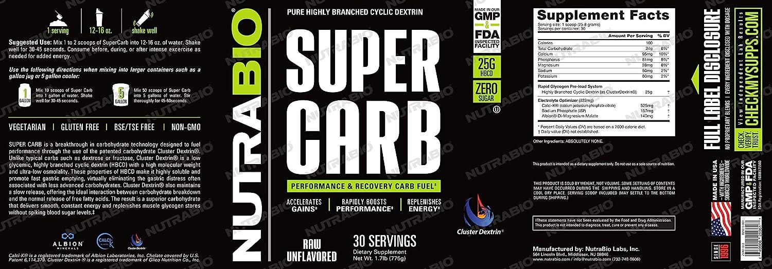 NutraBio Super Carb: Complex Carb Supplement with Cluster Dextrin ...